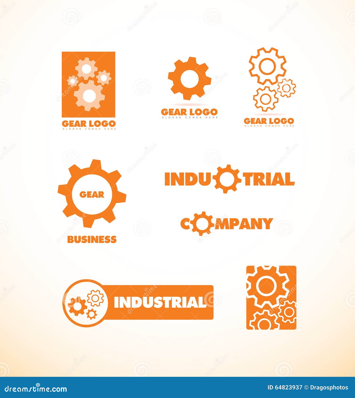 Gear wheel logo icon set stock vector. Illustration of company - 64823937