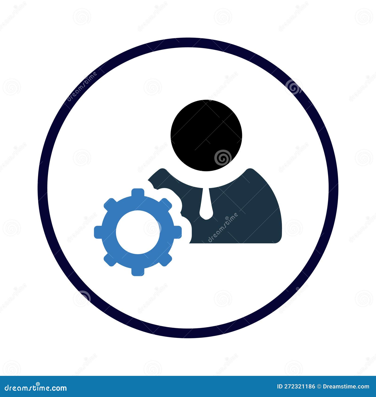 Gear, Wheel, Man, Administration Icon Stock Vector - Illustration of ...