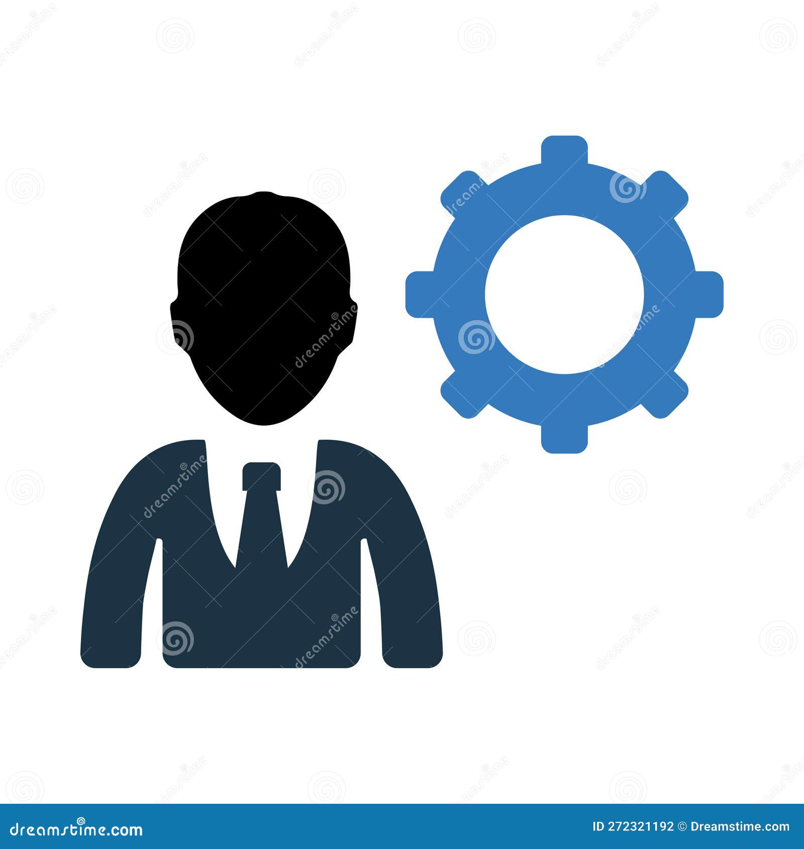 Gear, Wheel, Man, Administration Icon Stock Vector - Illustration of ...