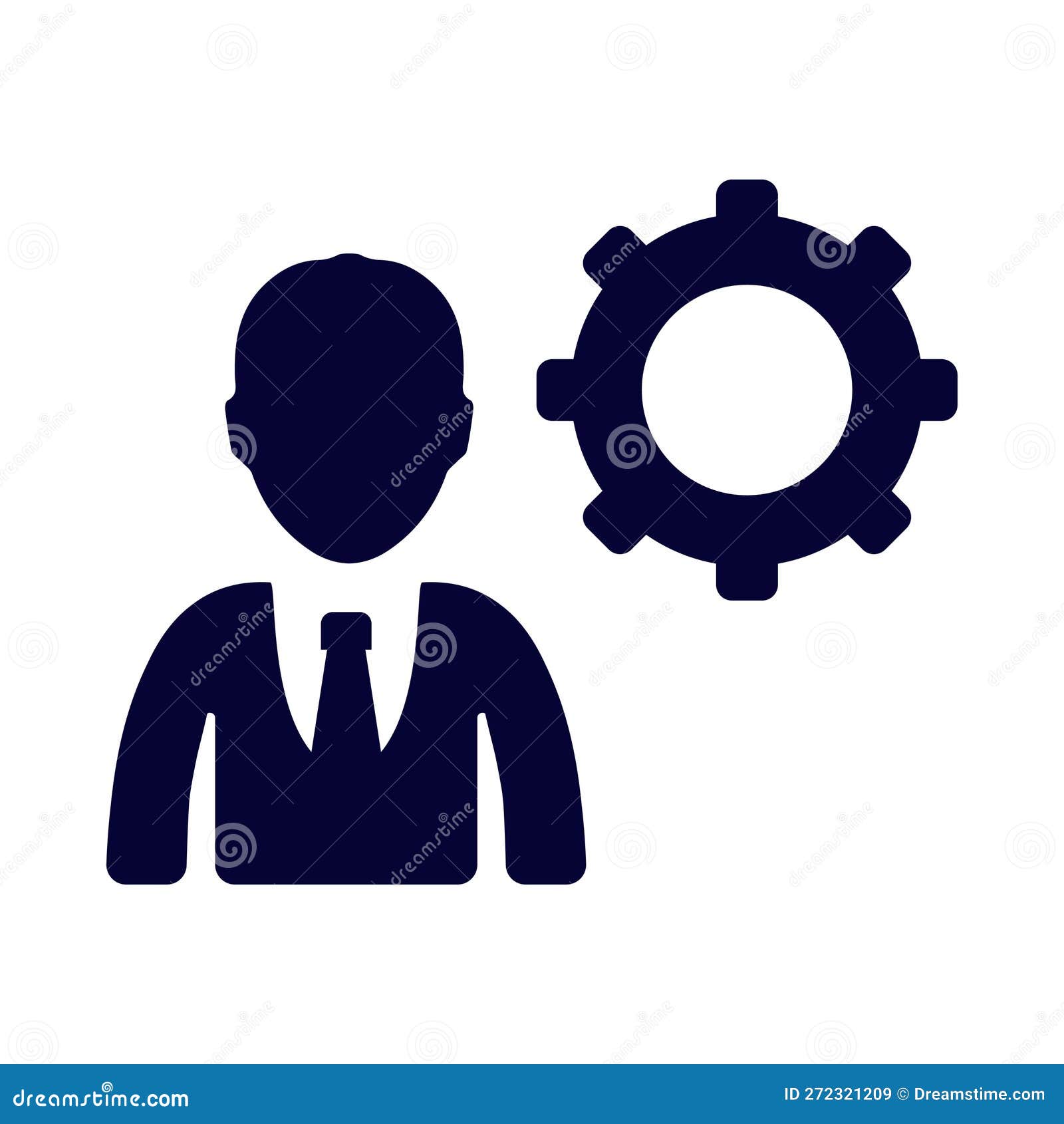 Gear, Wheel, Man, Administration Icon Stock Vector - Illustration of ...