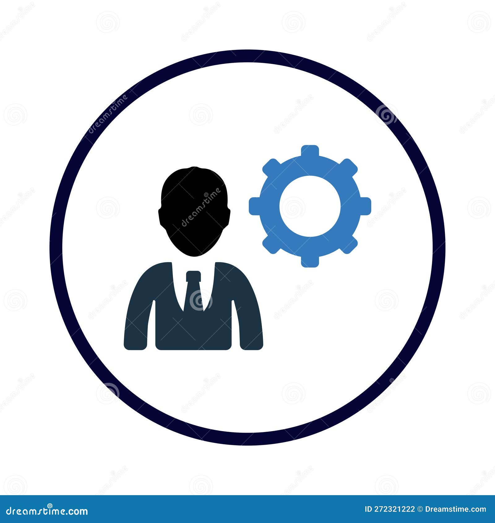 Gear, Wheel, Man, Administration Icon Stock Vector - Illustration of ...