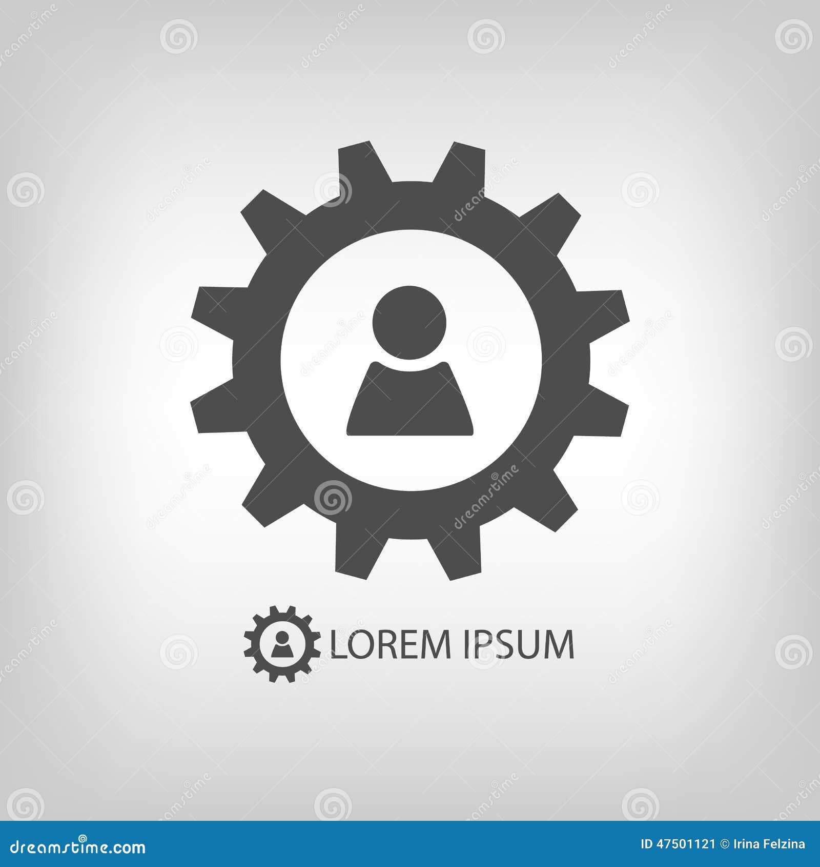 Gear Wheel with Person Sign Stock Vector - Illustration of icon ...