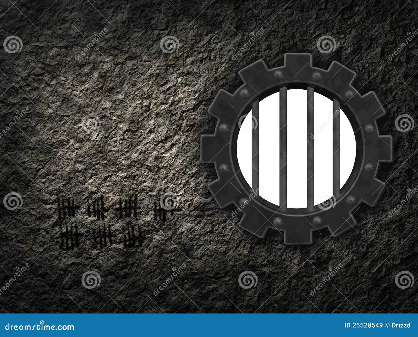 Gear wheel prison window stock illustration. Illustration of jail ...