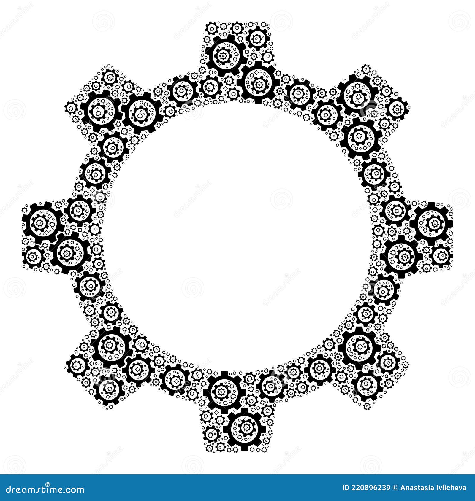Gear Wheel Recursive Collage of Gear Wheel Items Stock Vector ...