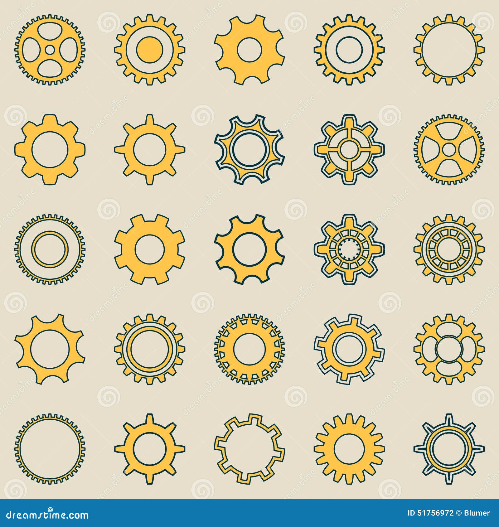 Gear Wheel Retro Collection Stock Vector - Illustration of machine ...