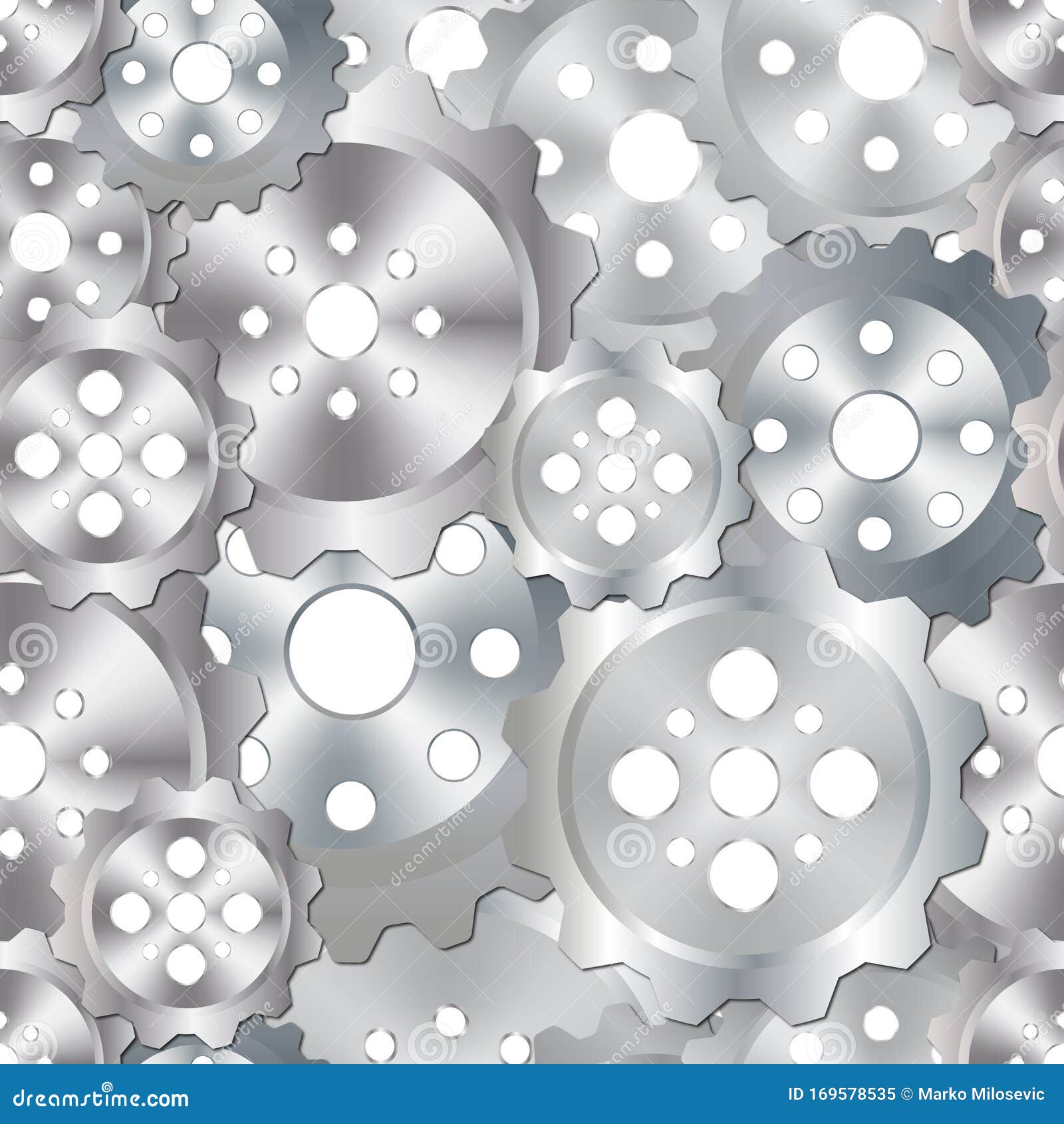 Seamless Geometric Pattern with Gear Wheel Stock Vector - Illustration ...