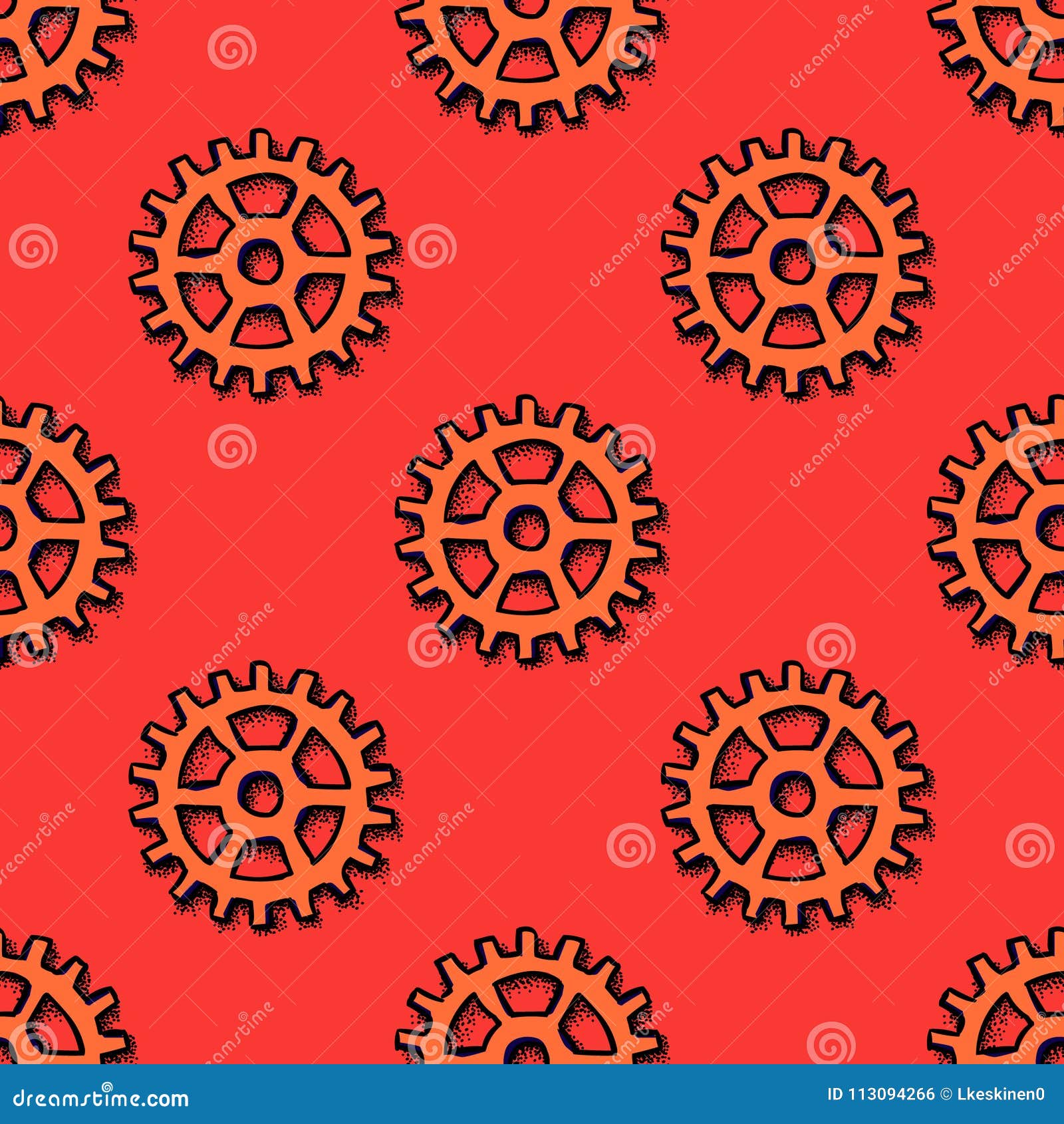 Gear Wheel Seamless Pattern Stock Vector - Illustration of cool ...