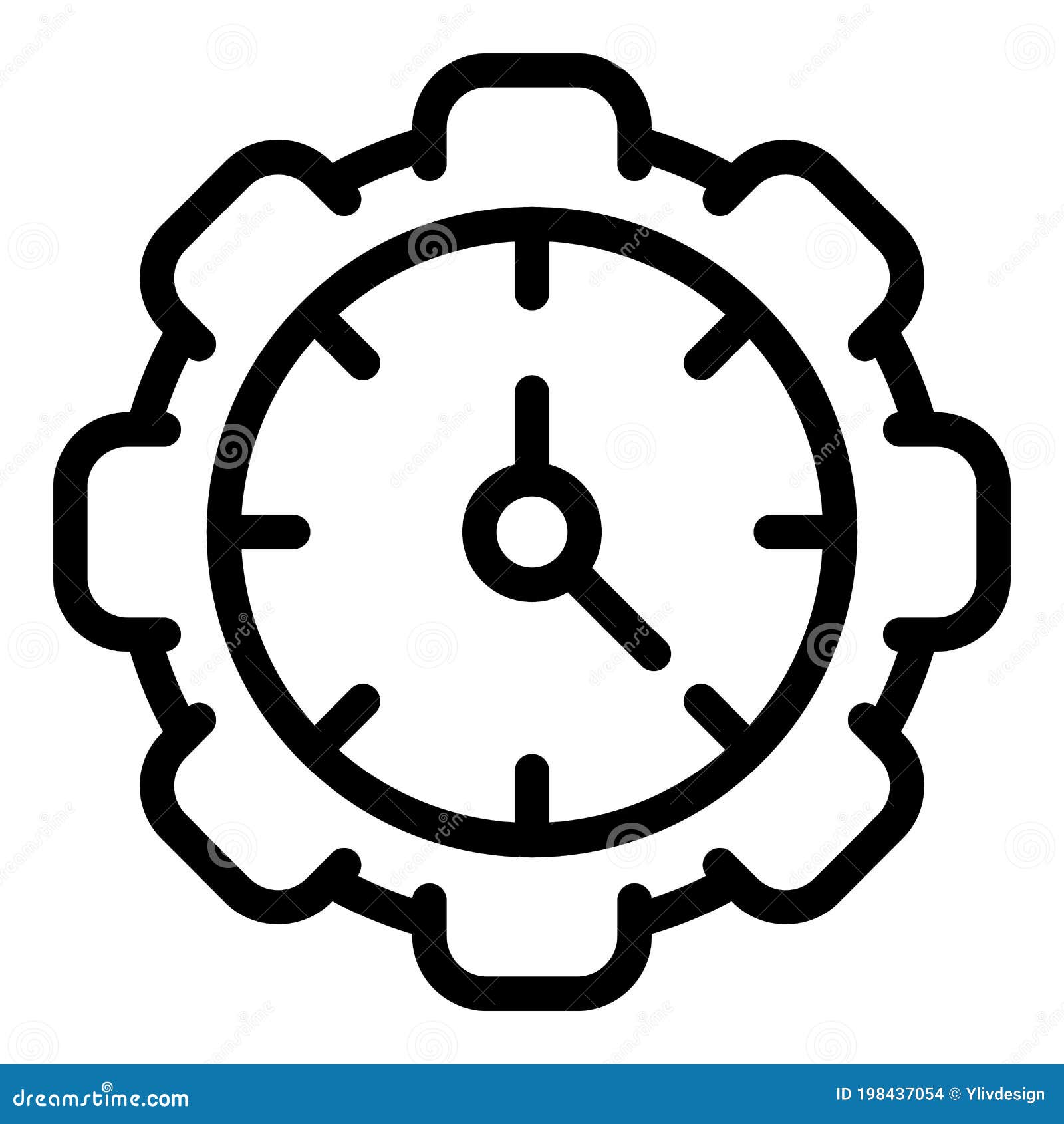 Gear Wheel Stopwatch Icon, Outline Style Stock Vector - Illustration of ...
