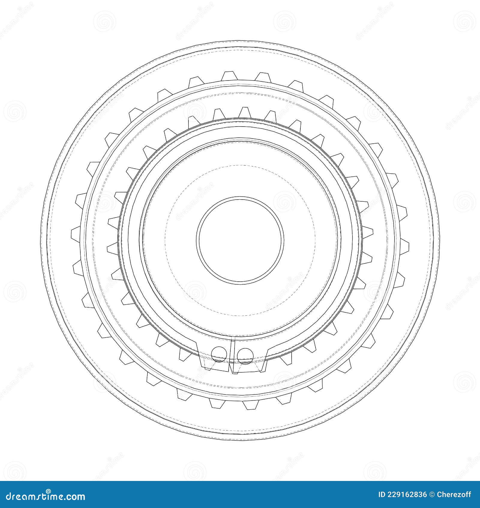 Gear Wheel. Vector Rendering of 3d Stock Vector - Illustration of tool ...