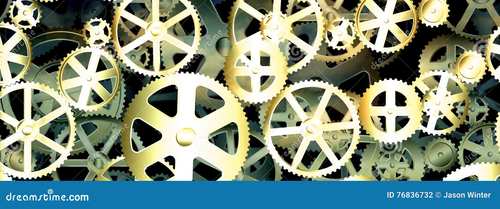 Gear Wheels Banner stock illustration. Illustration of sprocket - 76836732