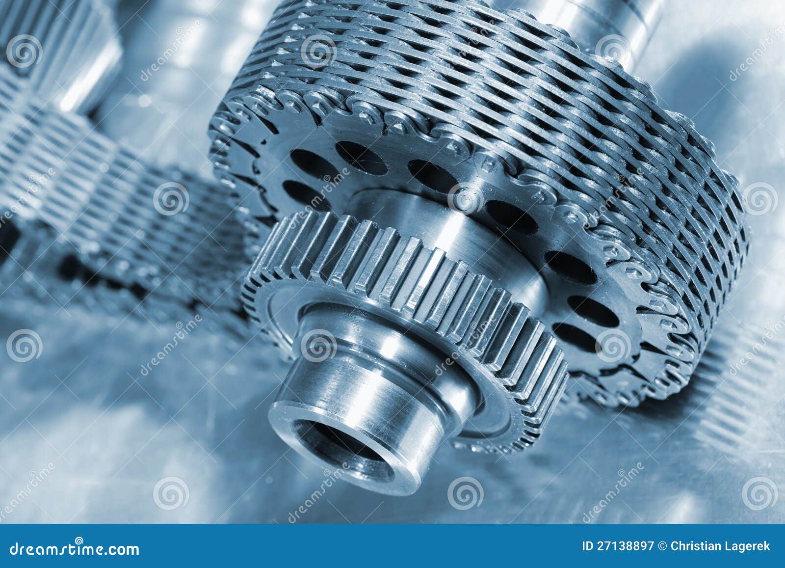 Gear Wheels and Chains in Titanium Stock Image - Image of steel, shapes ...