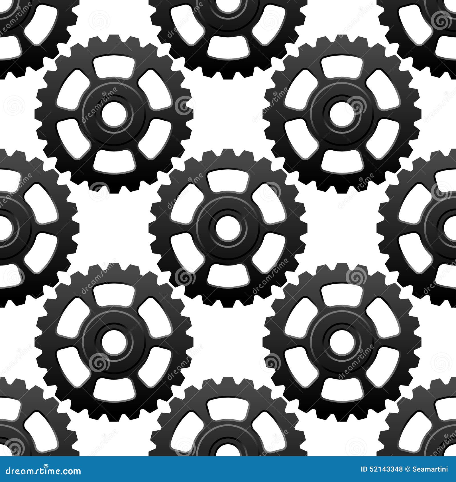 Gear Wheels or Cogwheels Seamless Pattern Stock Vector - Illustration ...