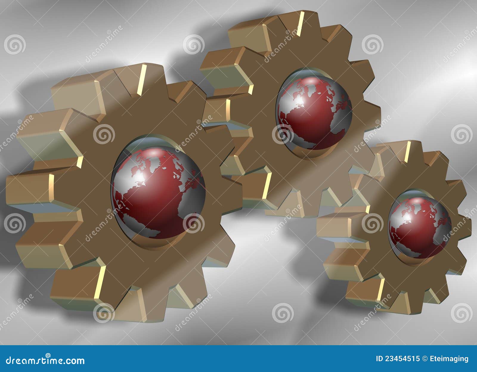 Gear wheels and earth stock illustration. Illustration of objects ...