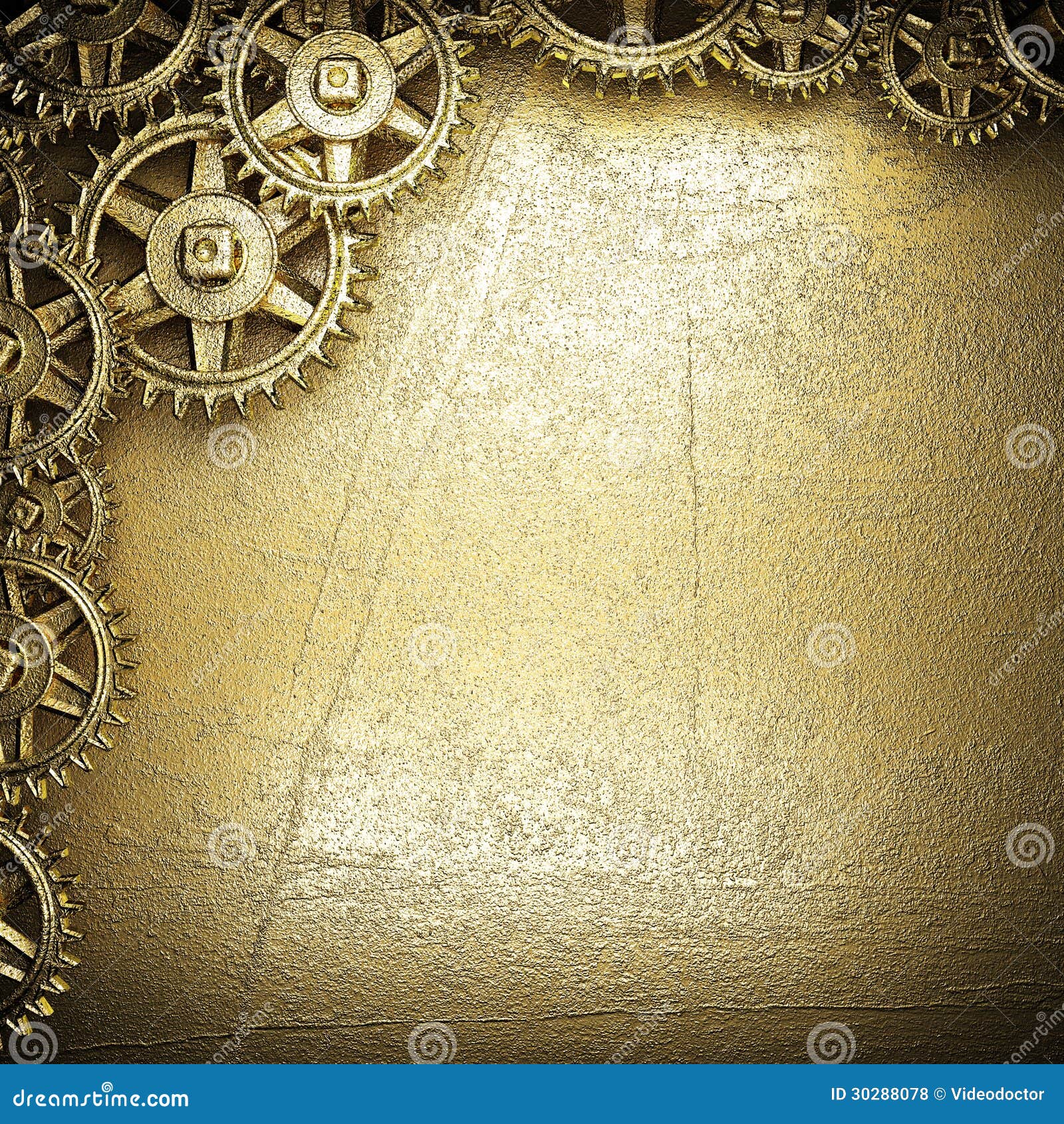 Gear wheels on gold stock illustration. Illustration of mechanics ...