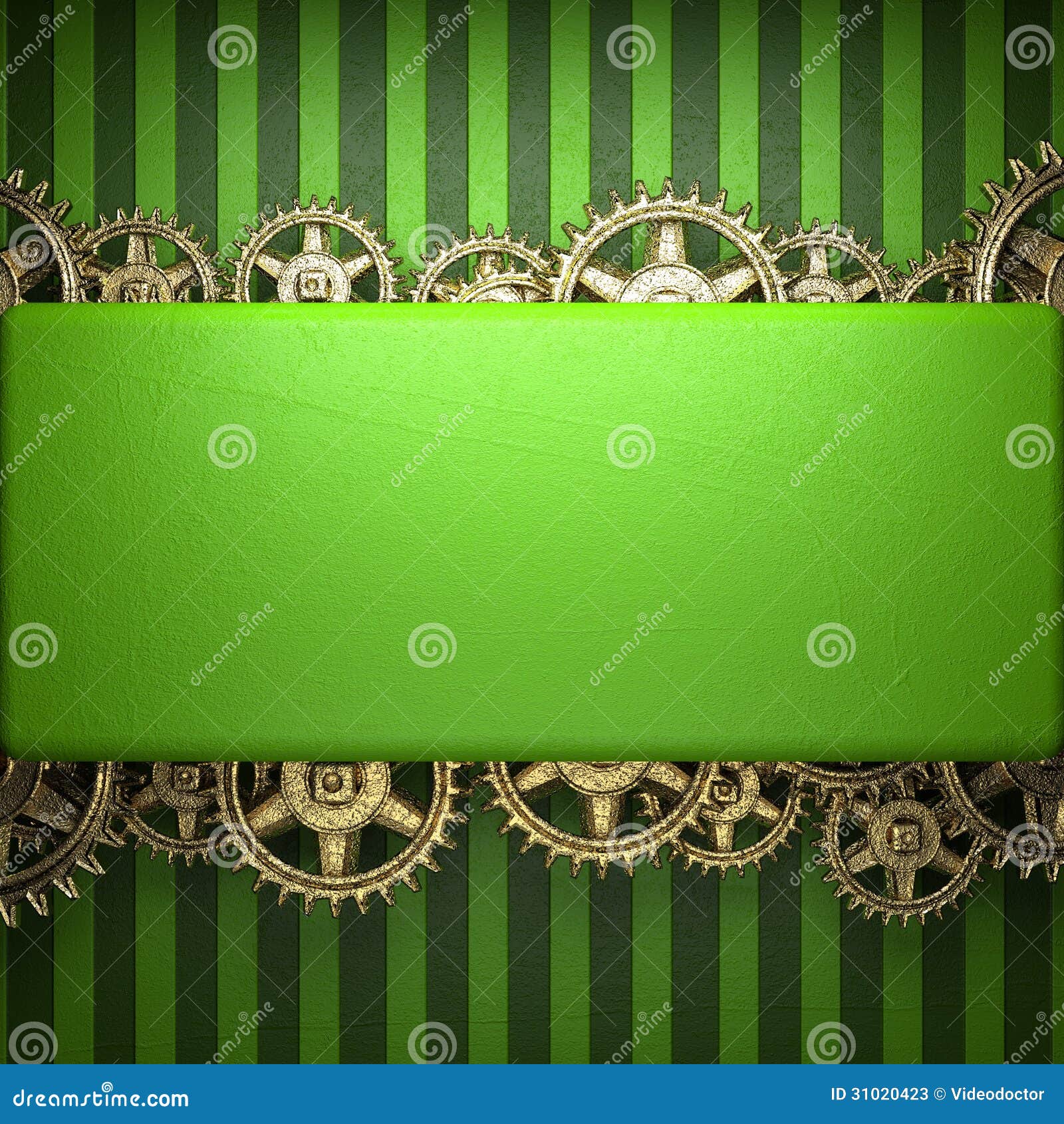 Gear Wheels on Green Background Stock Illustration - Illustration of ...