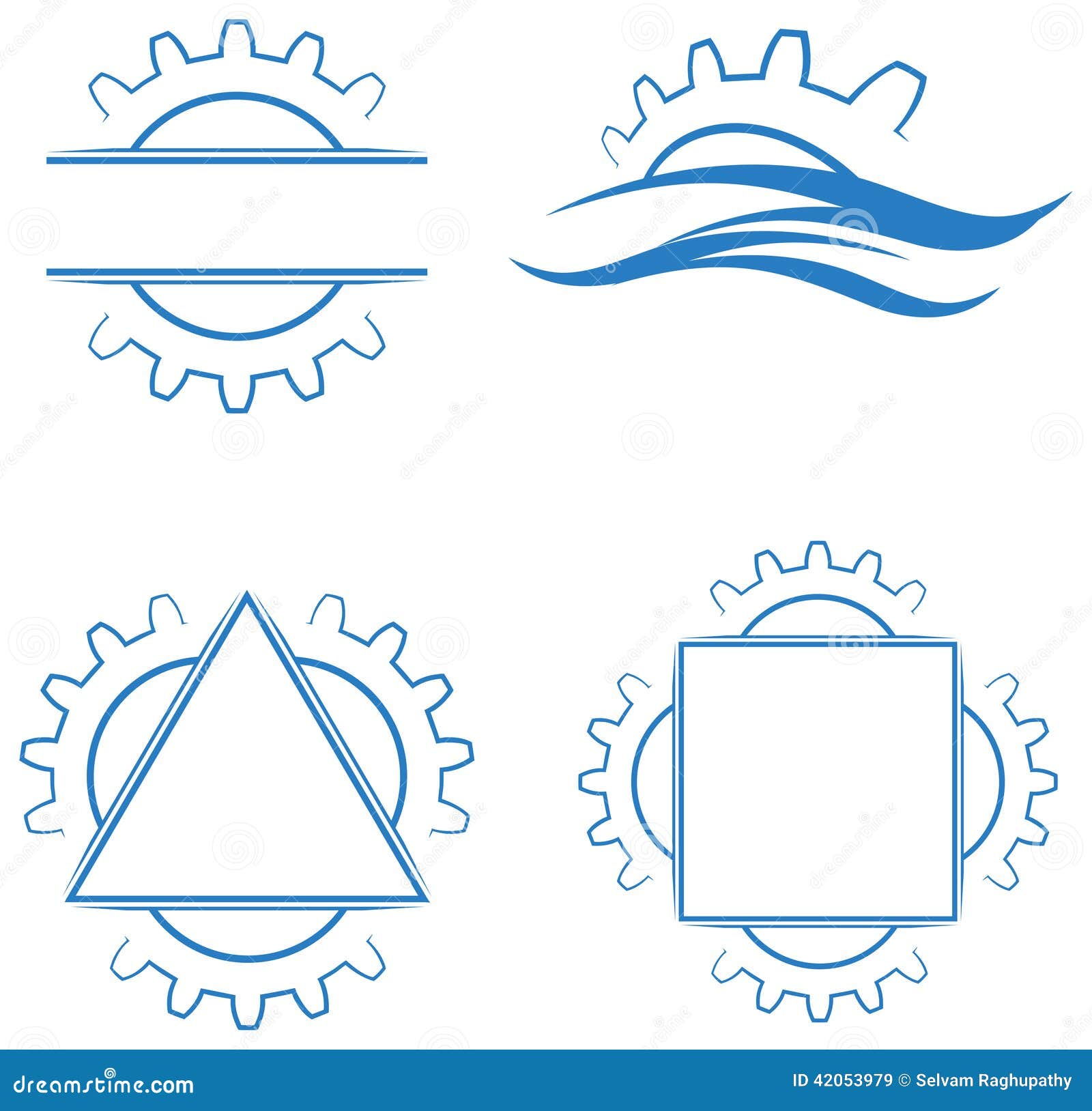 Gear wheels logo set stock vector. Illustration of associate - 42053979