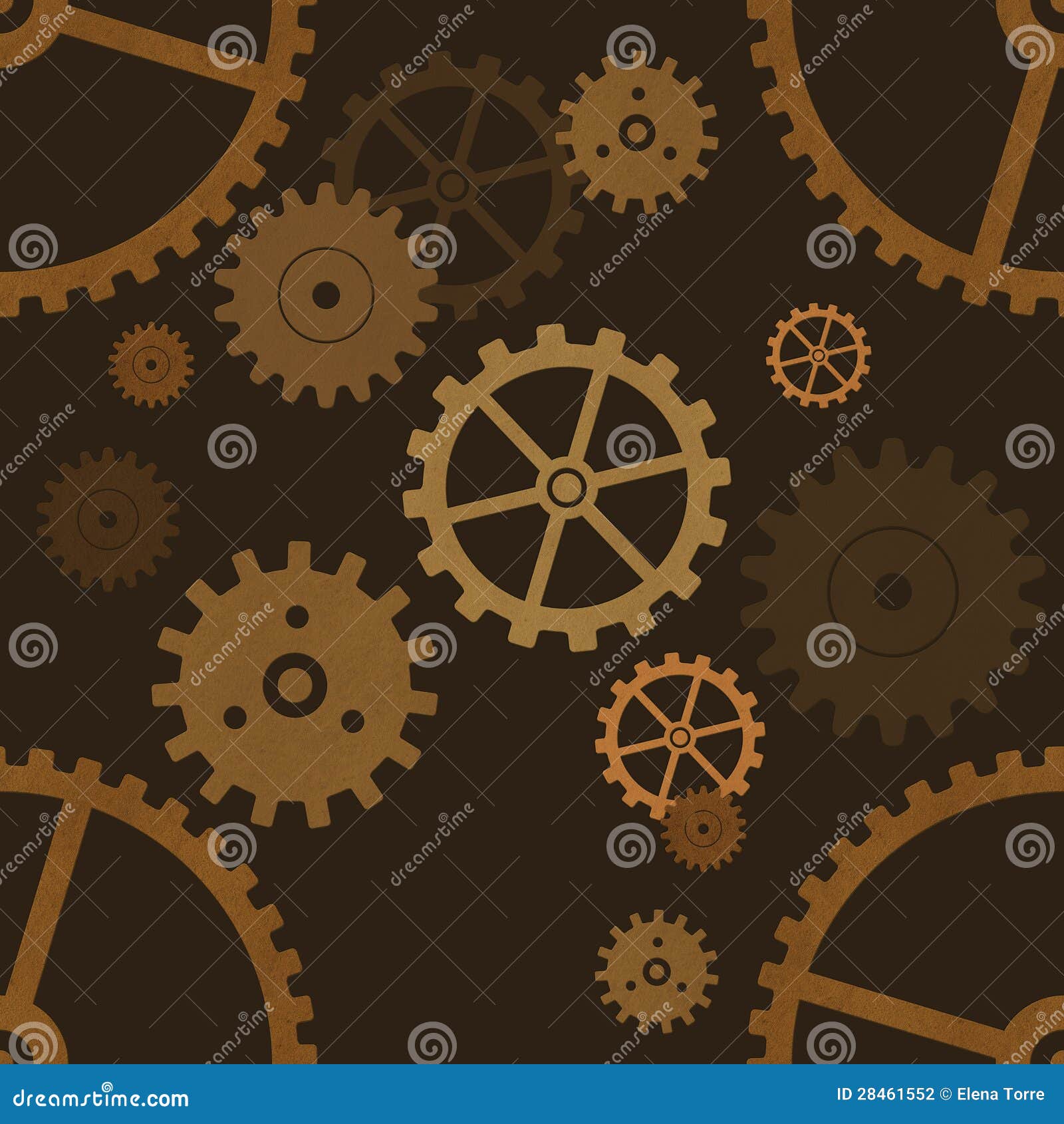 Gear Wheels Seamless Pattern Stock Illustration - Illustration of ...
