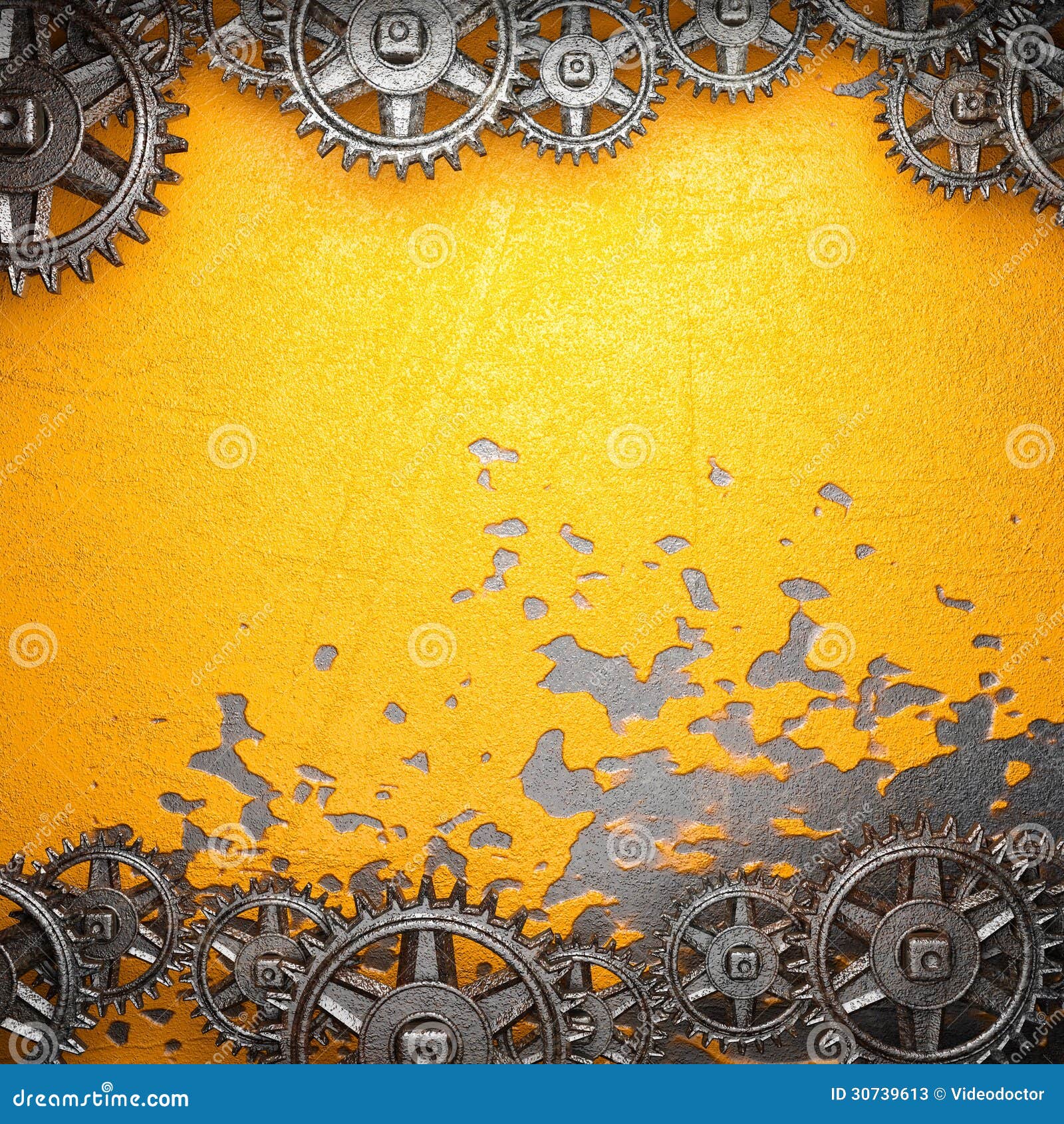 Gear Wheels on Steel Background Stock Illustration - Illustration of ...