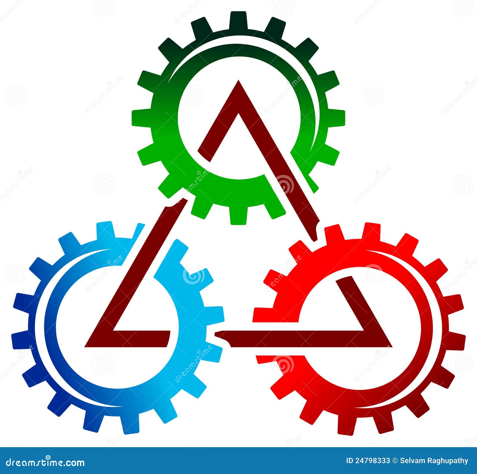 Gear wheels triangle stock vector. Illustration of industry - 24798333