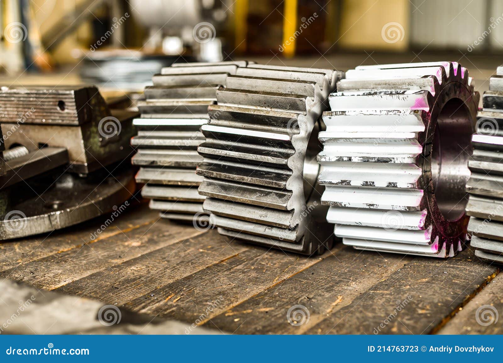 Gear Wheels in a Workshop for the Repair of Mechanical Equipment Stock ...