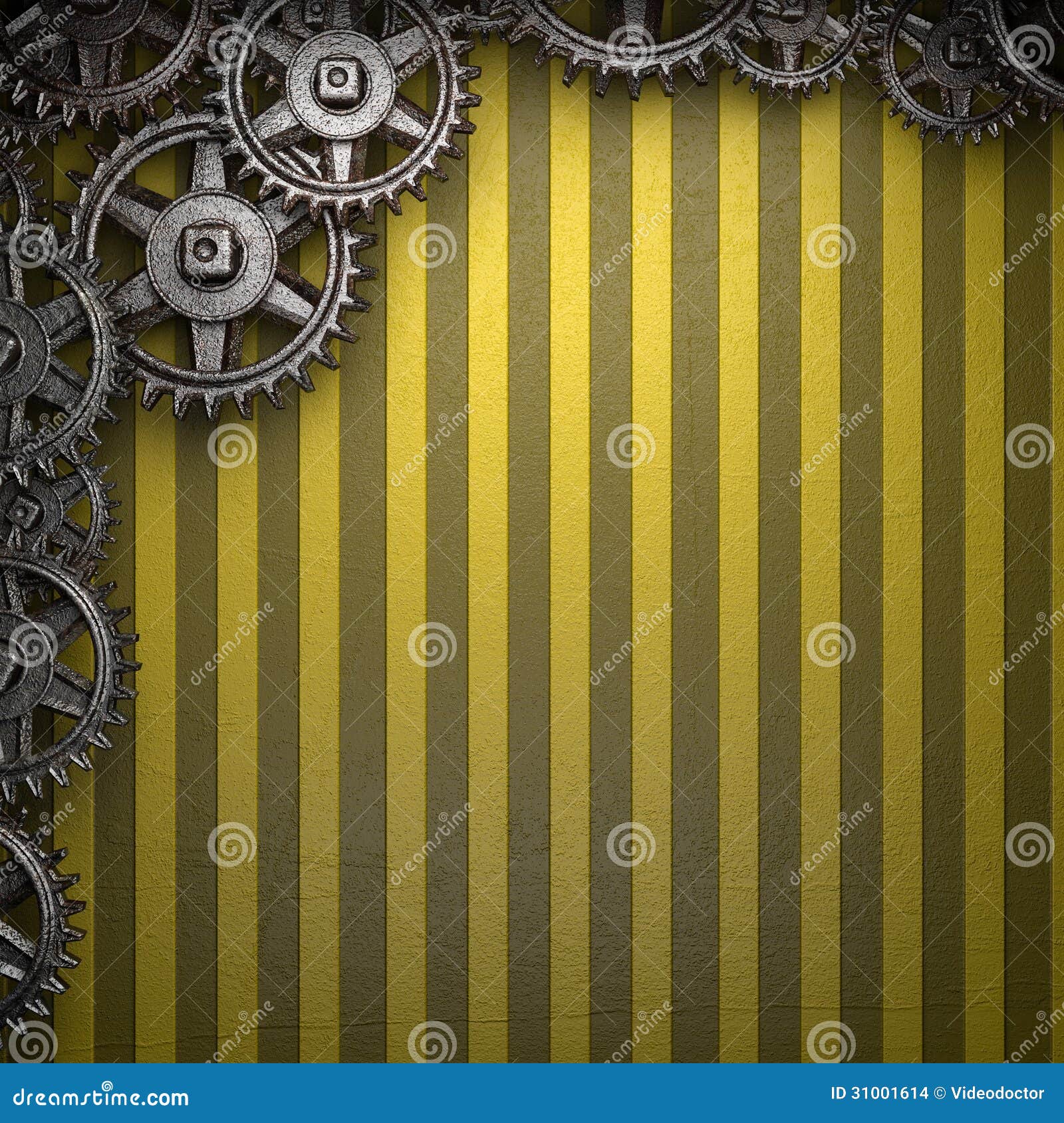 Gear Wheels on Yellow Background Stock Illustration - Illustration of ...