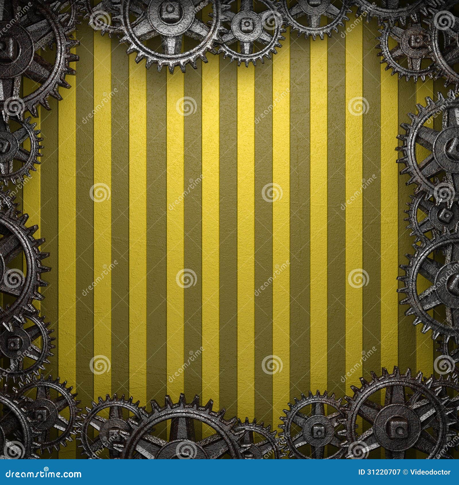 Gear Wheels on Yellow Background Stock Illustration - Illustration of ...