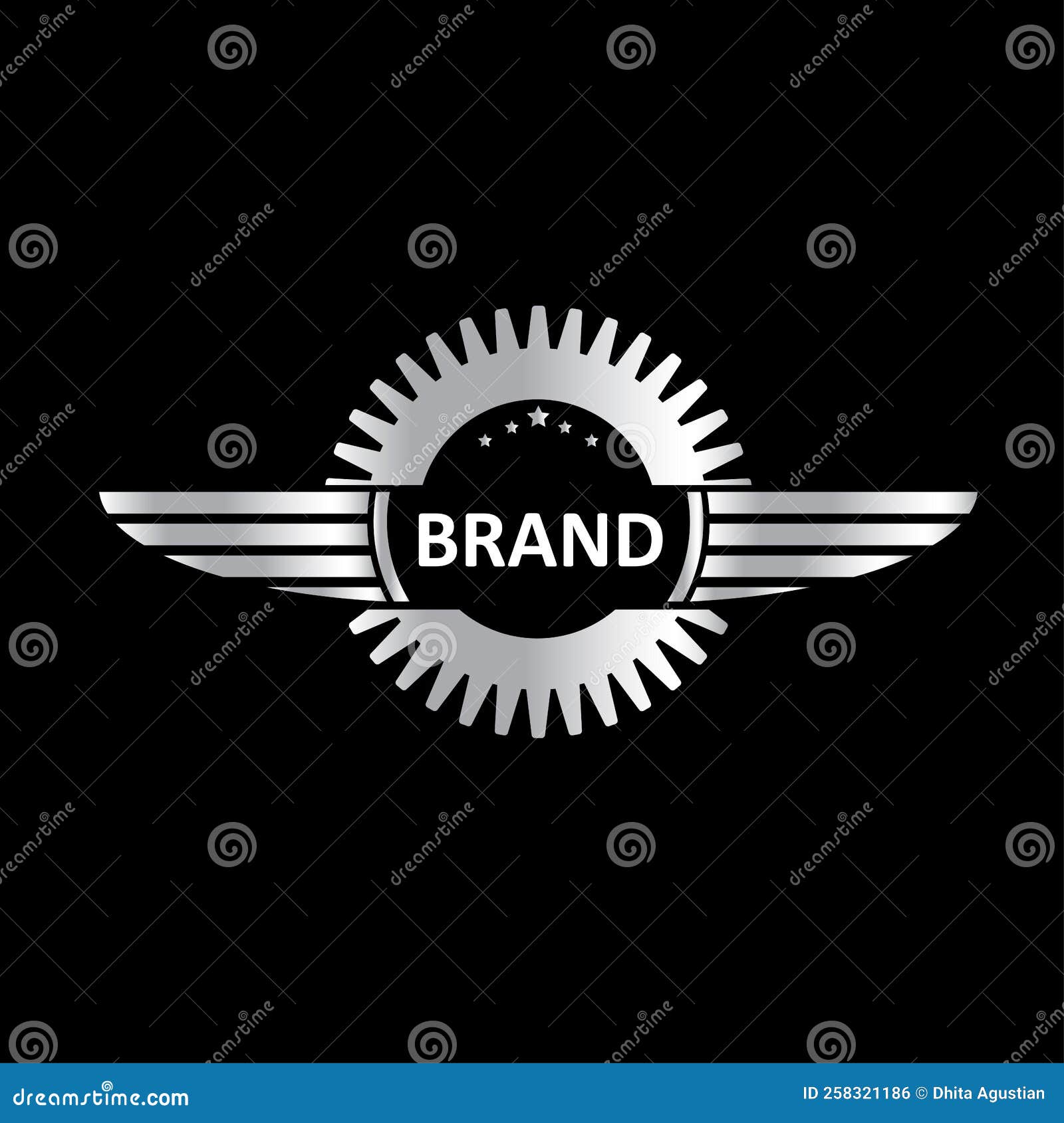 Gear and Wing Logo Illustration. Suitable for Business or Automotive ...