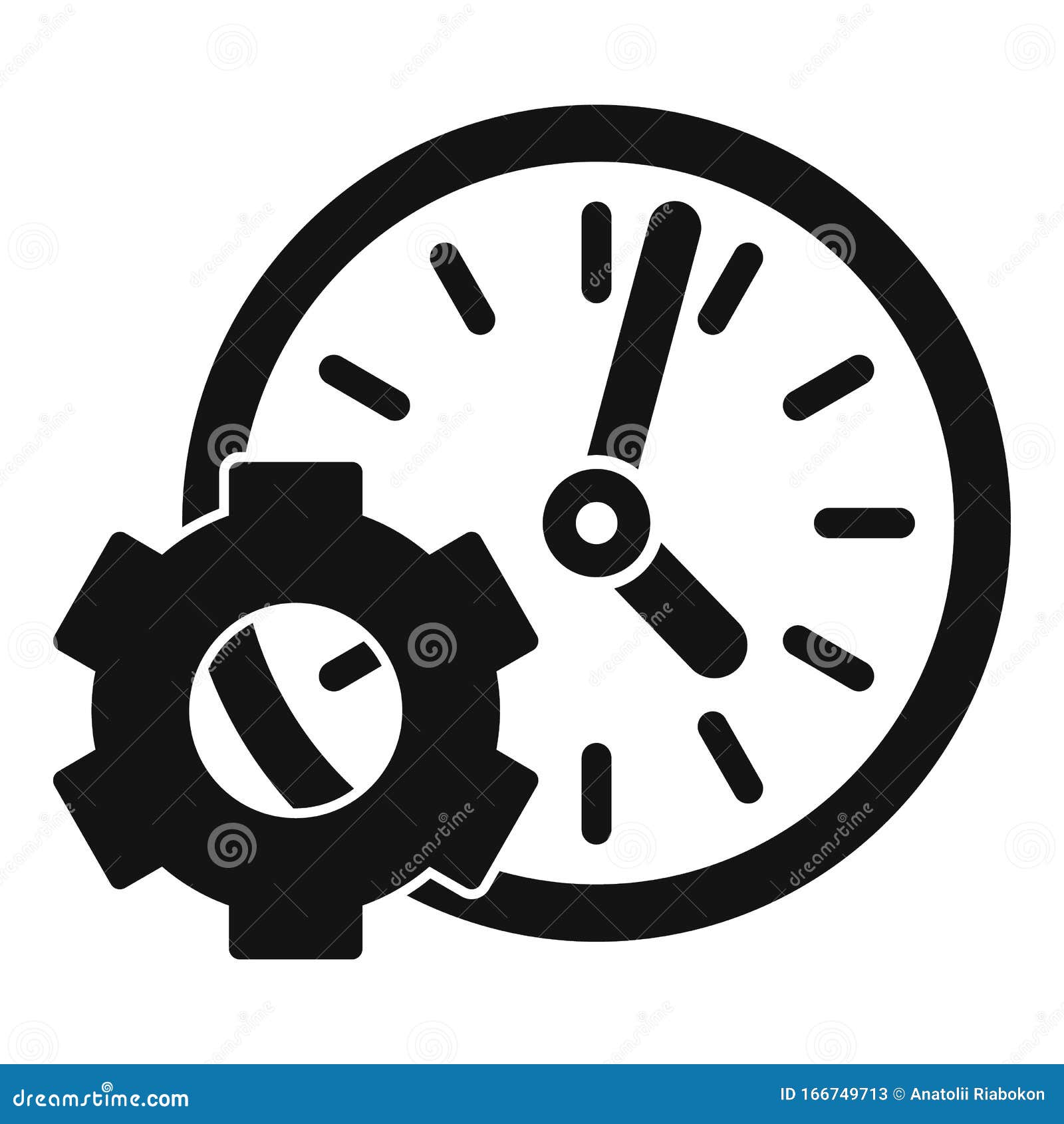 Gear Work Time Icon, Simple Style Stock Vector - Illustration of ...