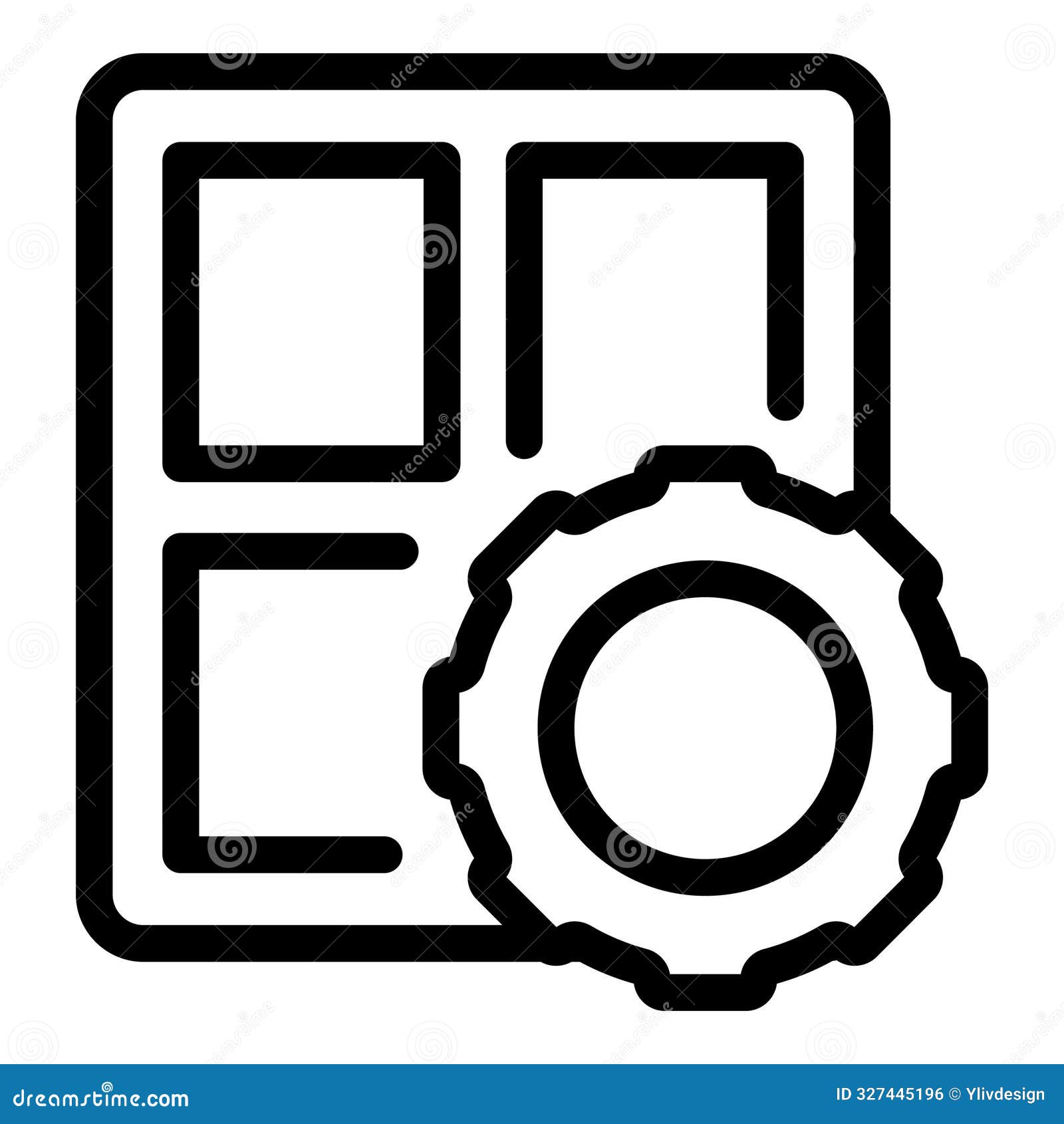 Gear Working on a Content Management System Interface Stock Vector ...