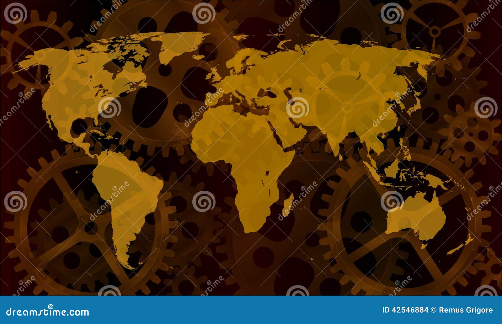 Gear World Map Stock Photography | CartoonDealer.com #42546884