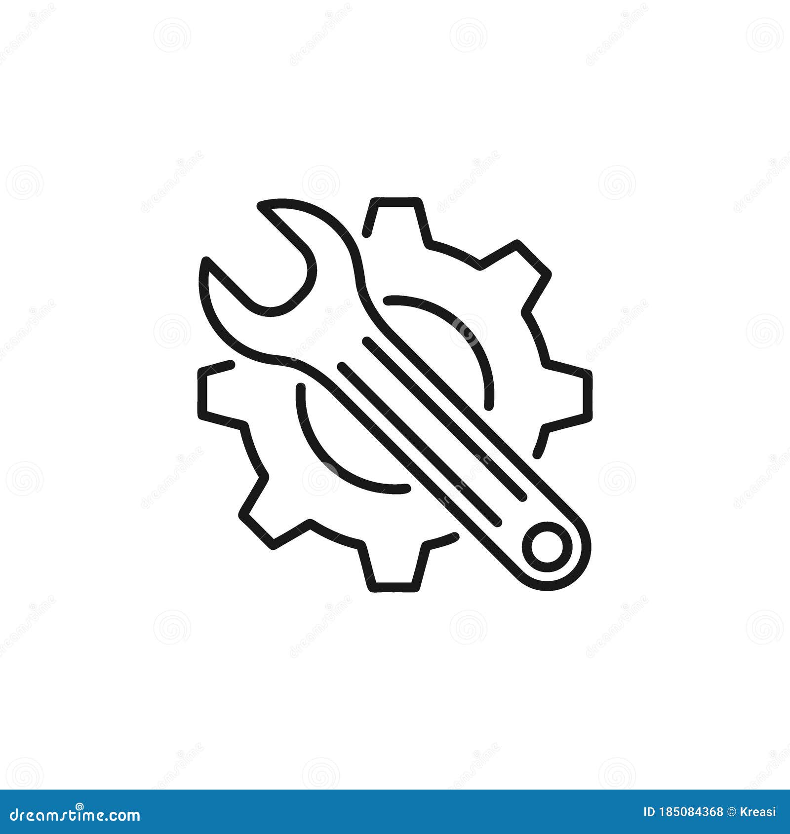 Gear and Wrench Icon Logo Vector Stock Vector - Illustration of spanner ...
