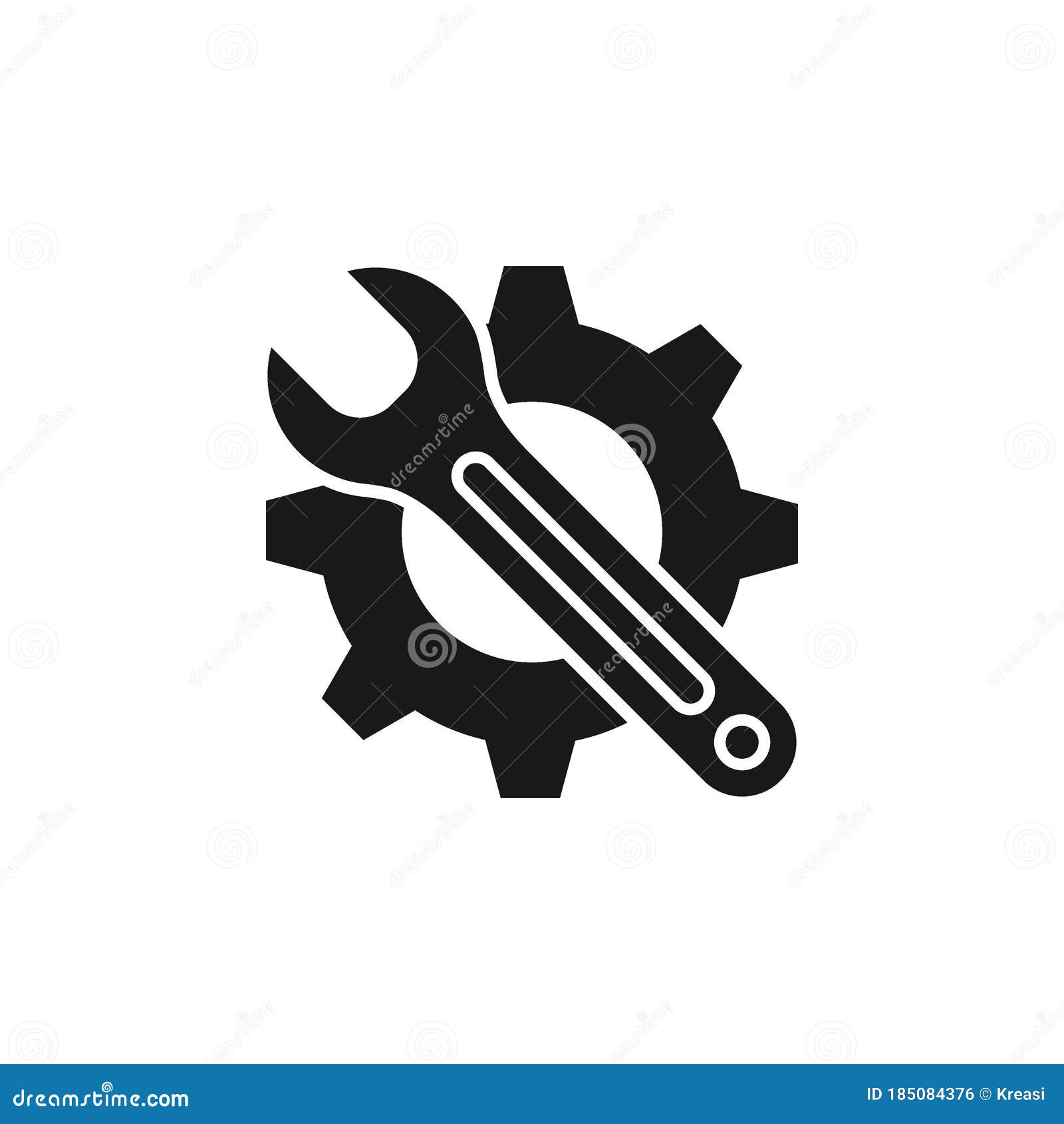 Gear and Wrench Icon Logo Vector Stock Vector - Illustration of ...