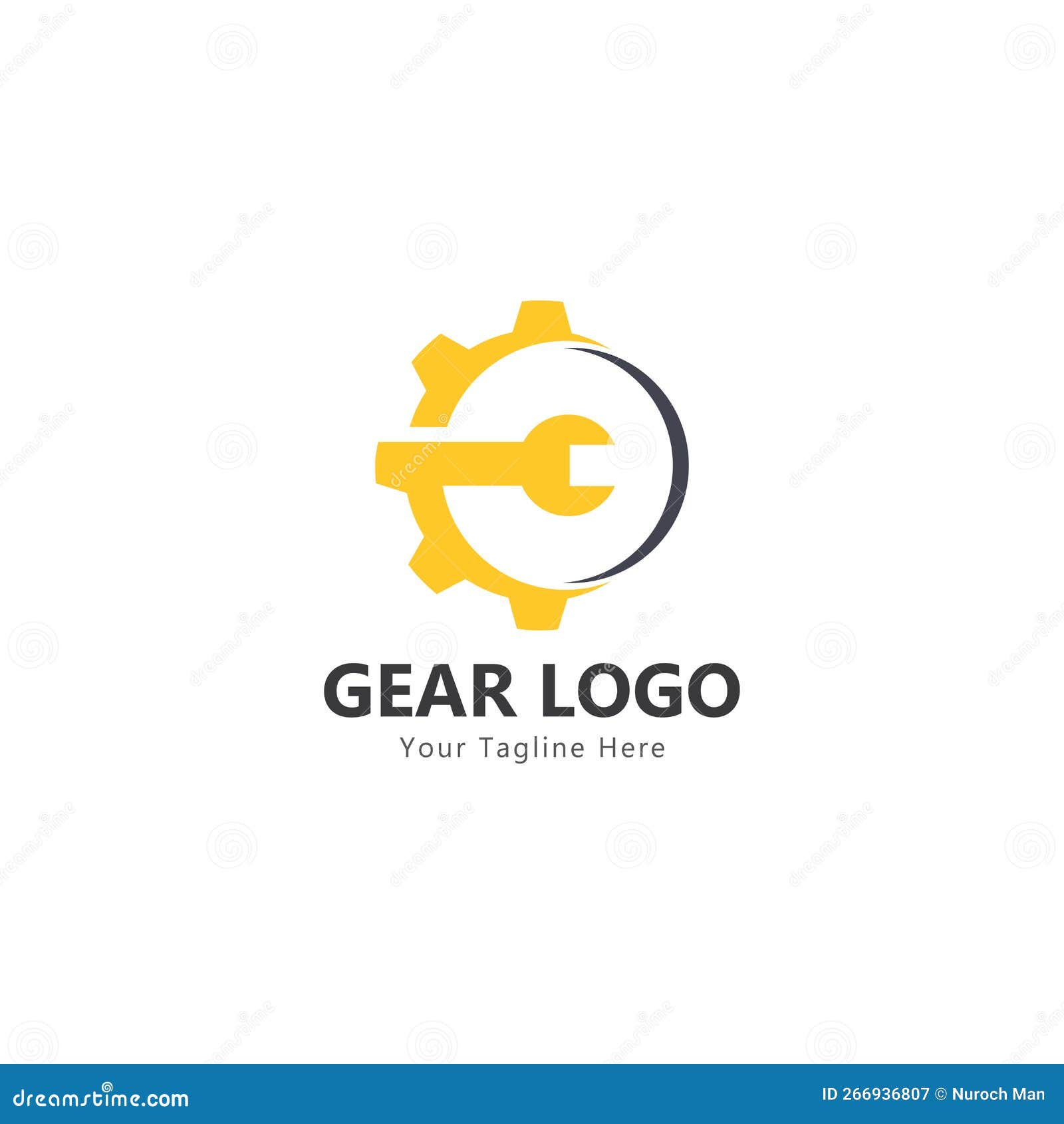 Gear and Wrench Logo Simple Creative Mechanic Design Vector Template ...