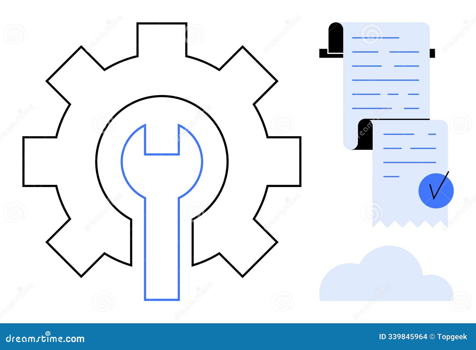 Technical Support and Process Management with Gears and Documents Stock ...