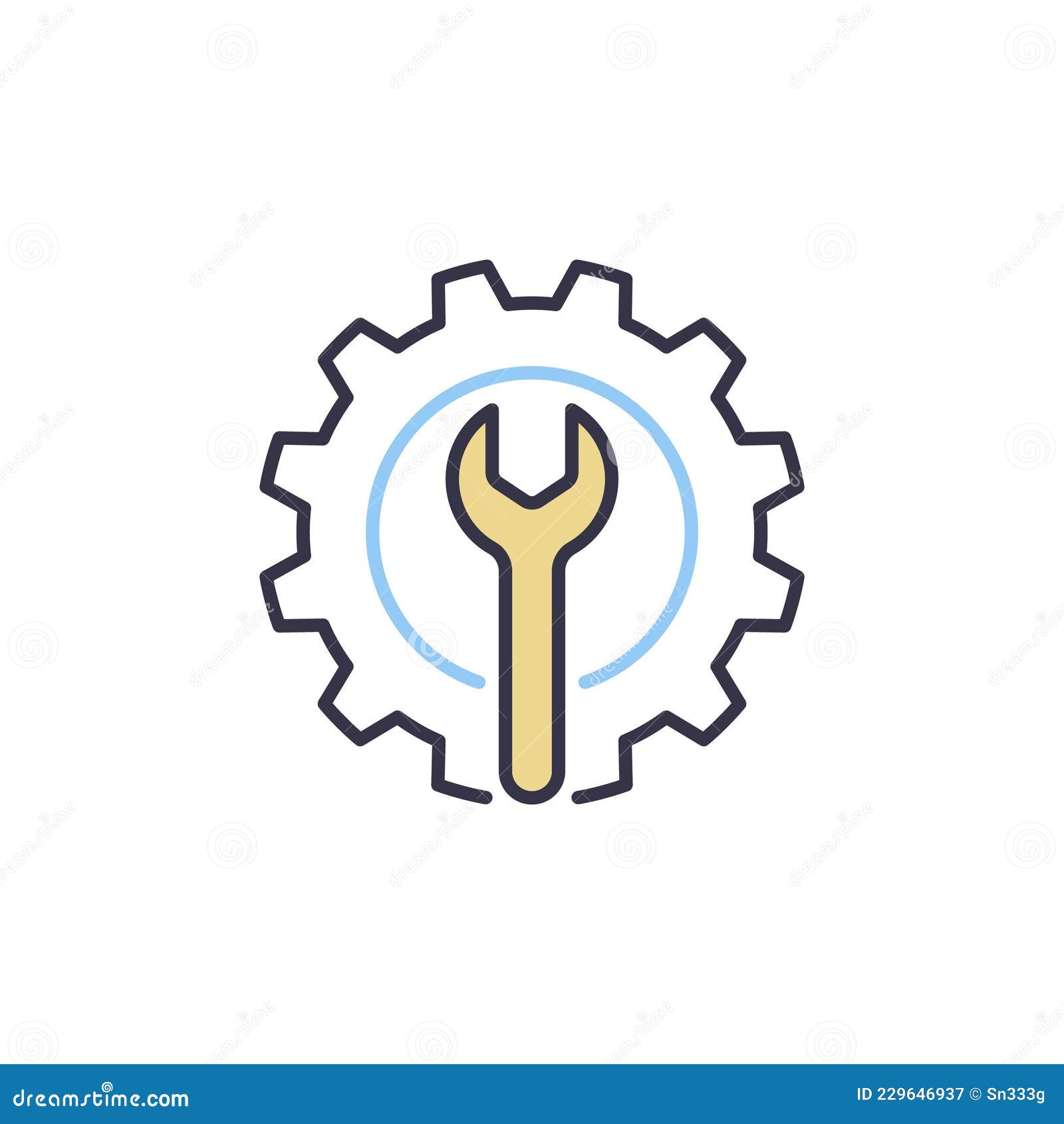 Gear with Wrench Vector Concept Icon or Symbol Stock Vector ...