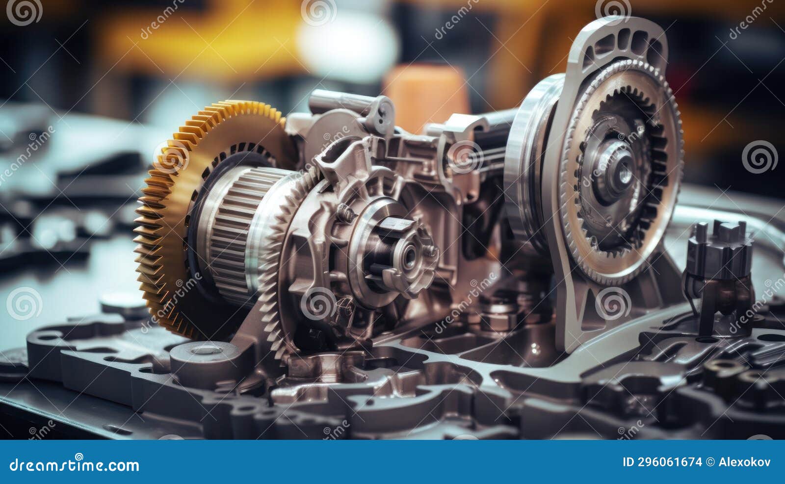 Jet Engine, Close-up View Blades. Engine Blades At The Ends Painted ...