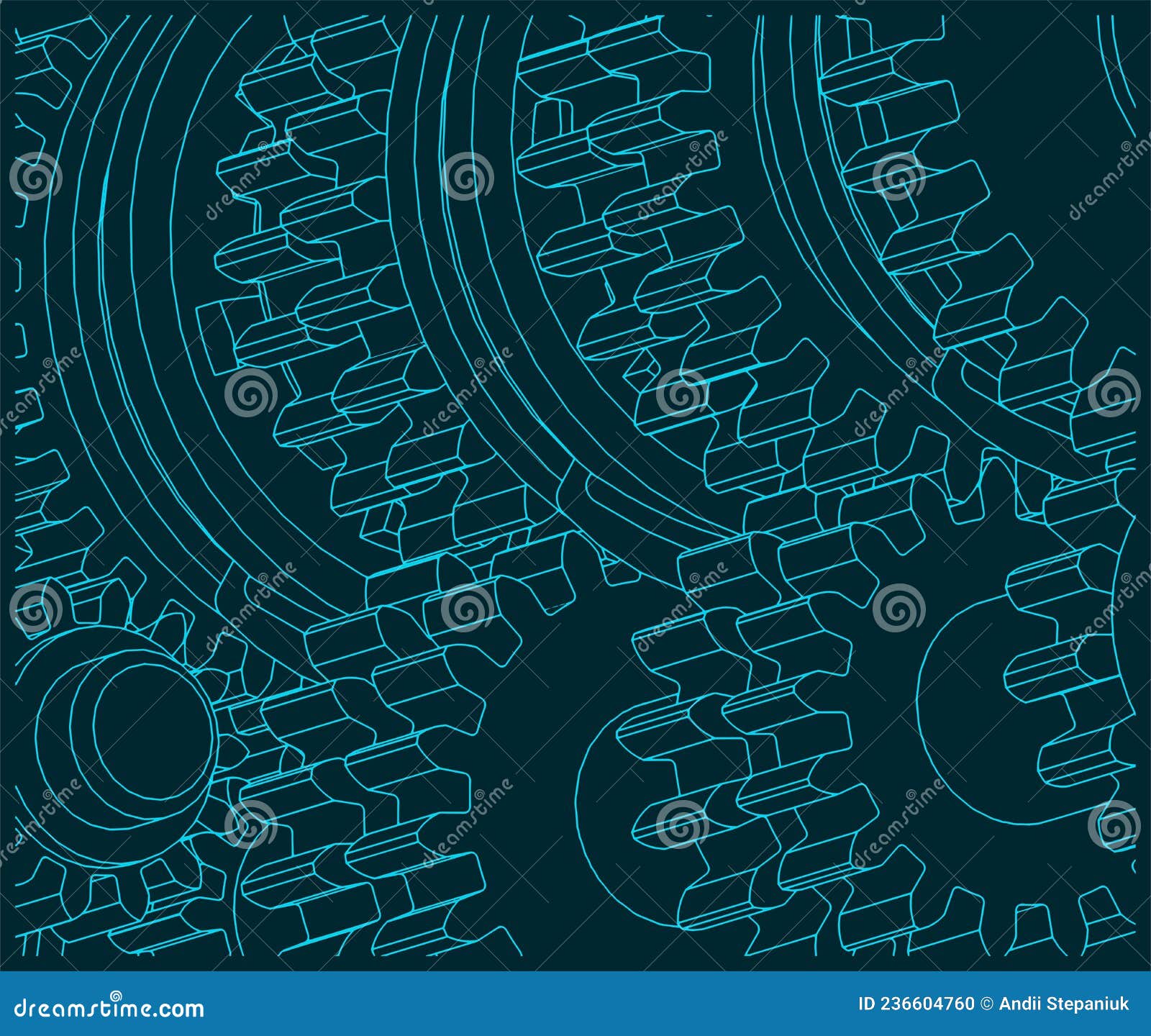 Gearbox Close-up Drawing Cartoon Vector | CartoonDealer.com #254581899