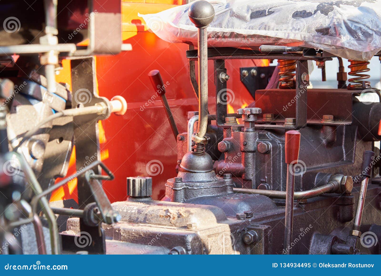 Gearbox with Gear Lever for Mini Tractor Stock Image - Image of motor ...