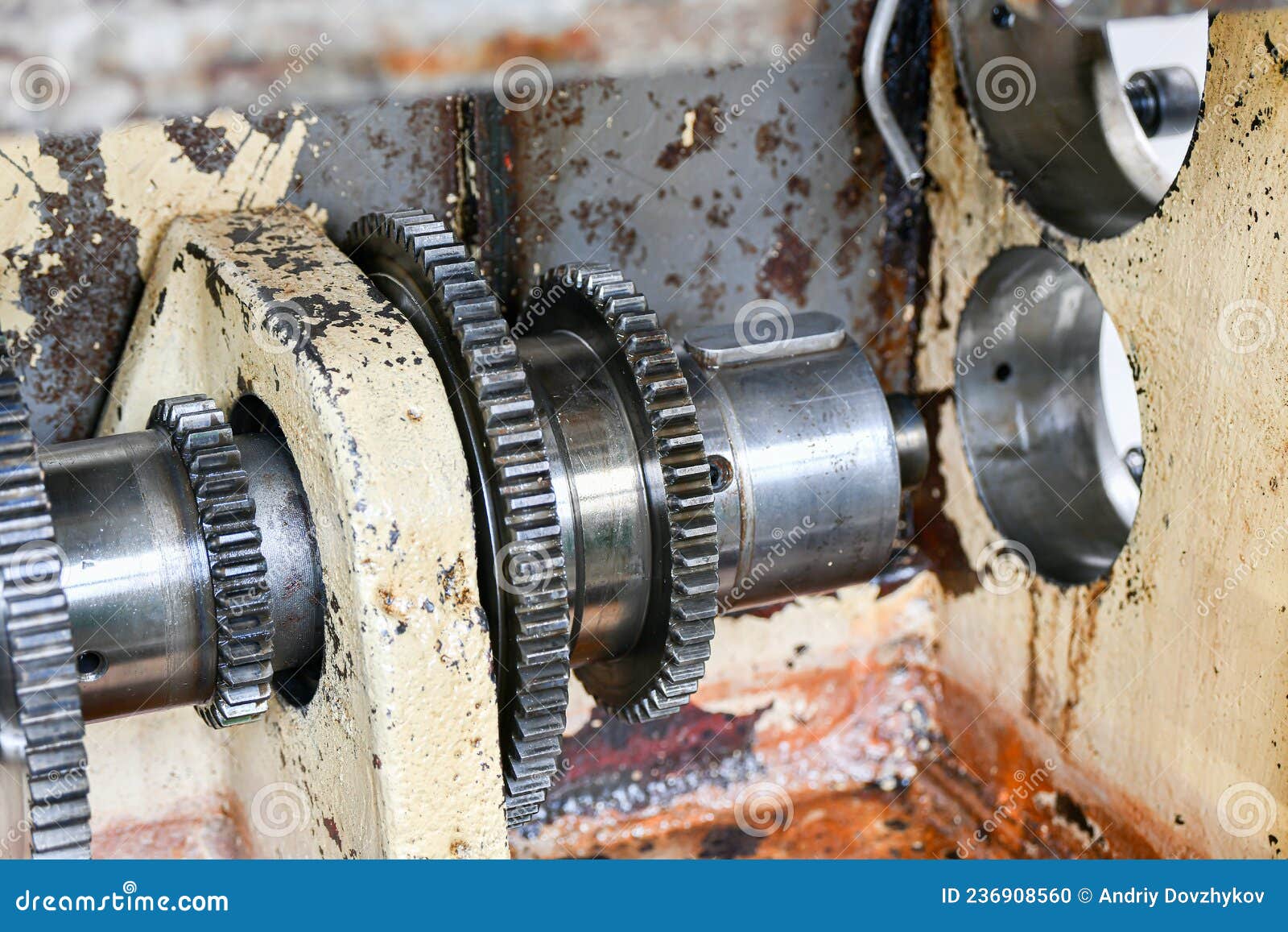 Gearbox for Gears of Cnc Metal Cutting Machine Stock Photo - Image of ...
