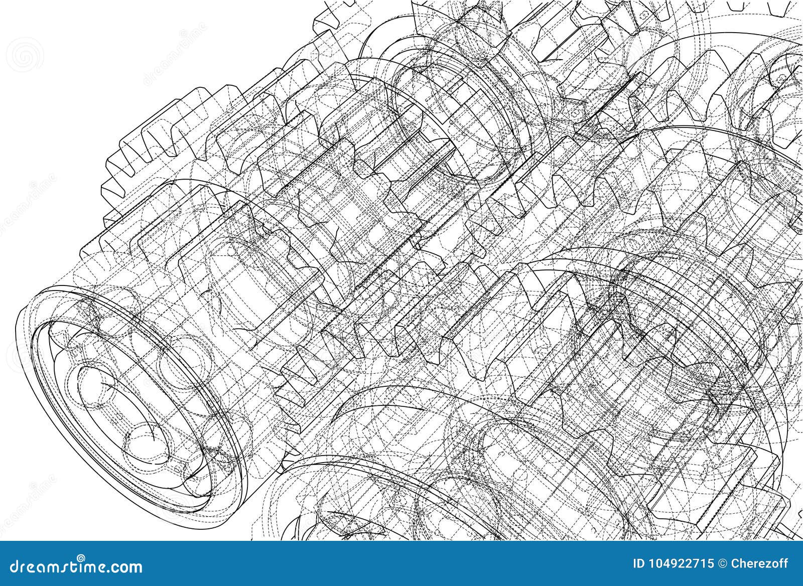 Gearbox Sketch Vector Stock Vector Illustration Of Draw 104922715