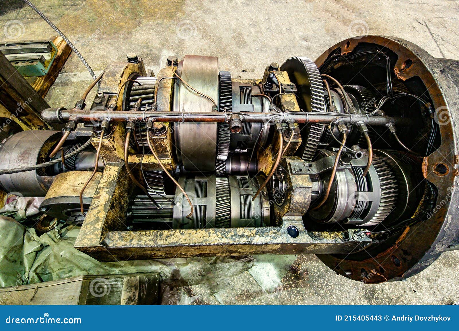 Gearbox of Speeds of a Metal-cutting Machine Being Repaired in a ...