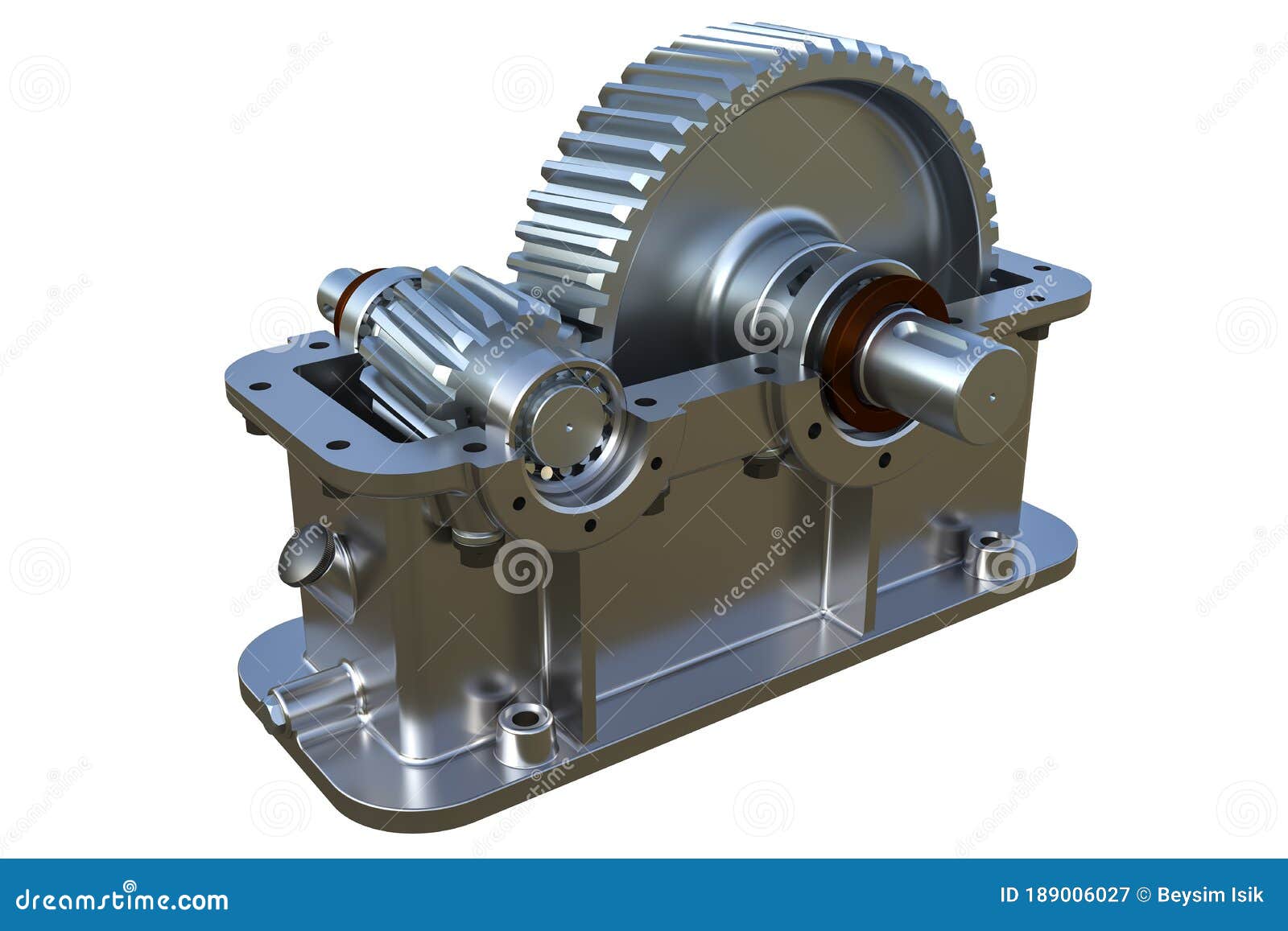 Gearbox on White Background Stock Illustration - Illustration of shaft ...