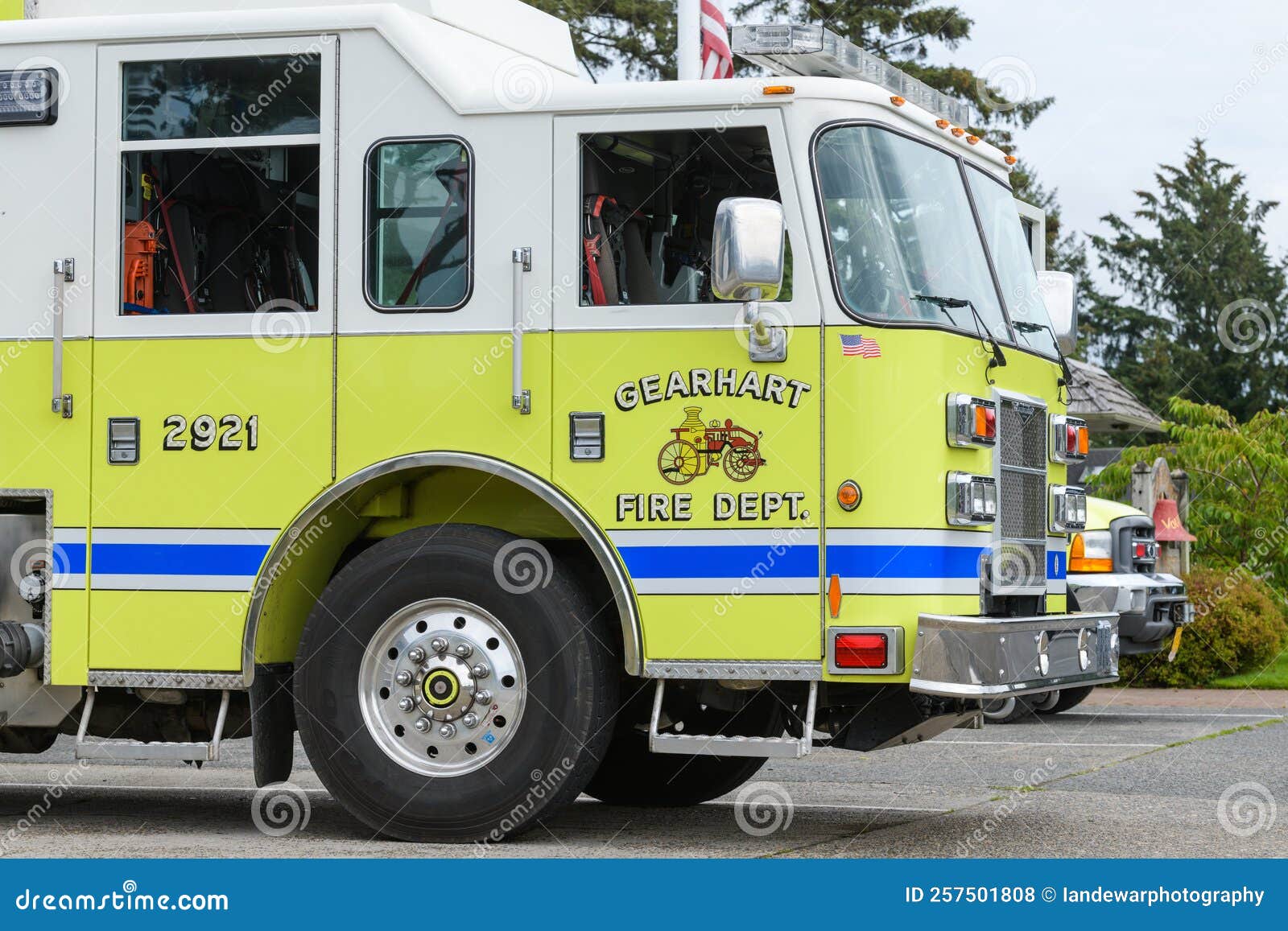 Gearhart Fire Department Yellow Engine Cab Editorial Stock Photo ...