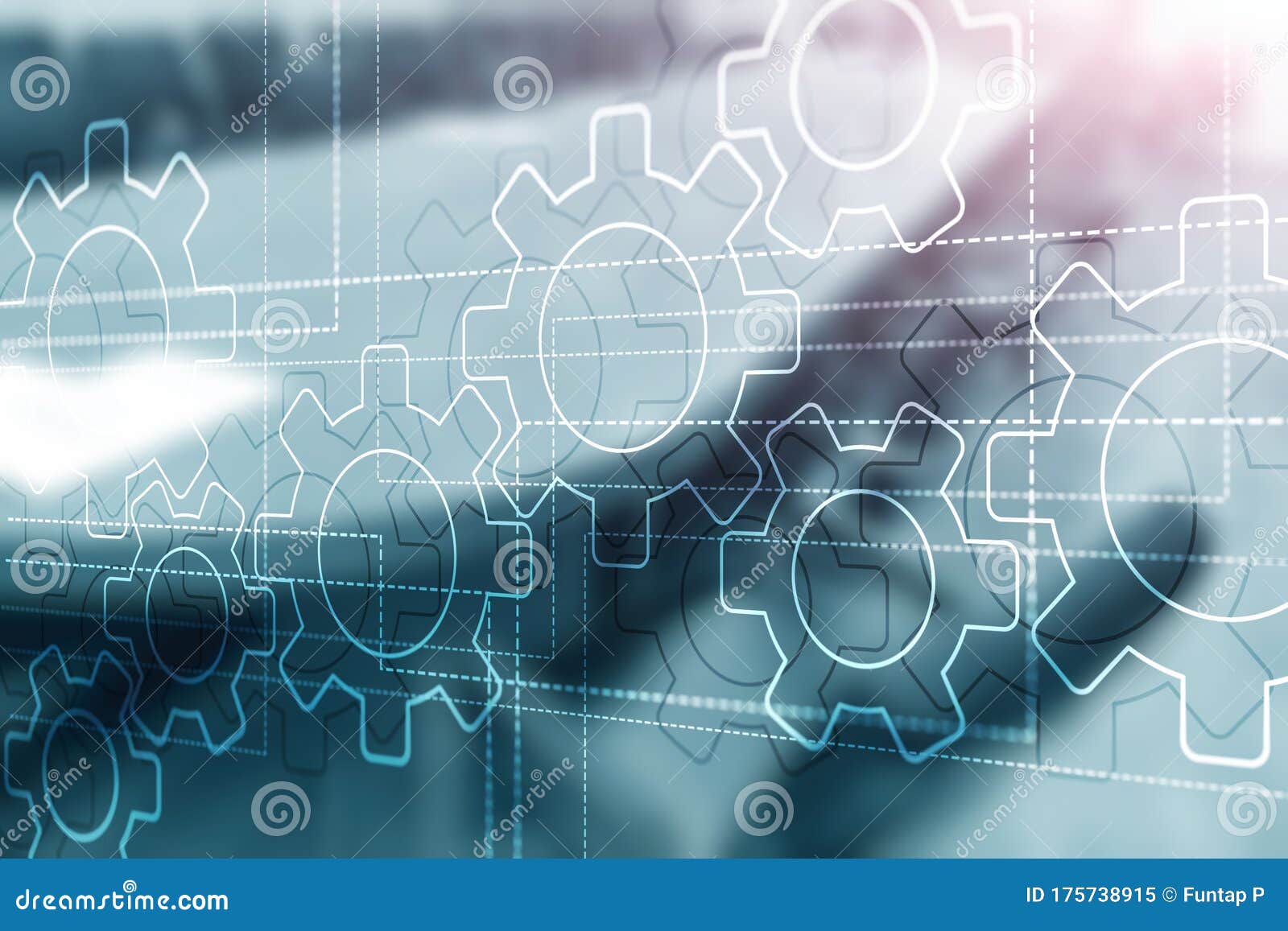 Gears on the Abstract Background. Business Processes Concept. Stock ...