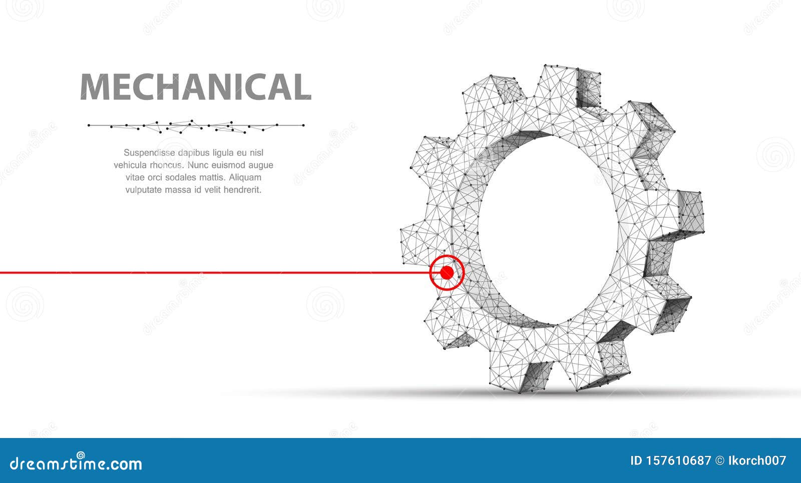 Gears. Abstract 3d Vector Wireframe Single Laser Gear. 3d Illustration ...