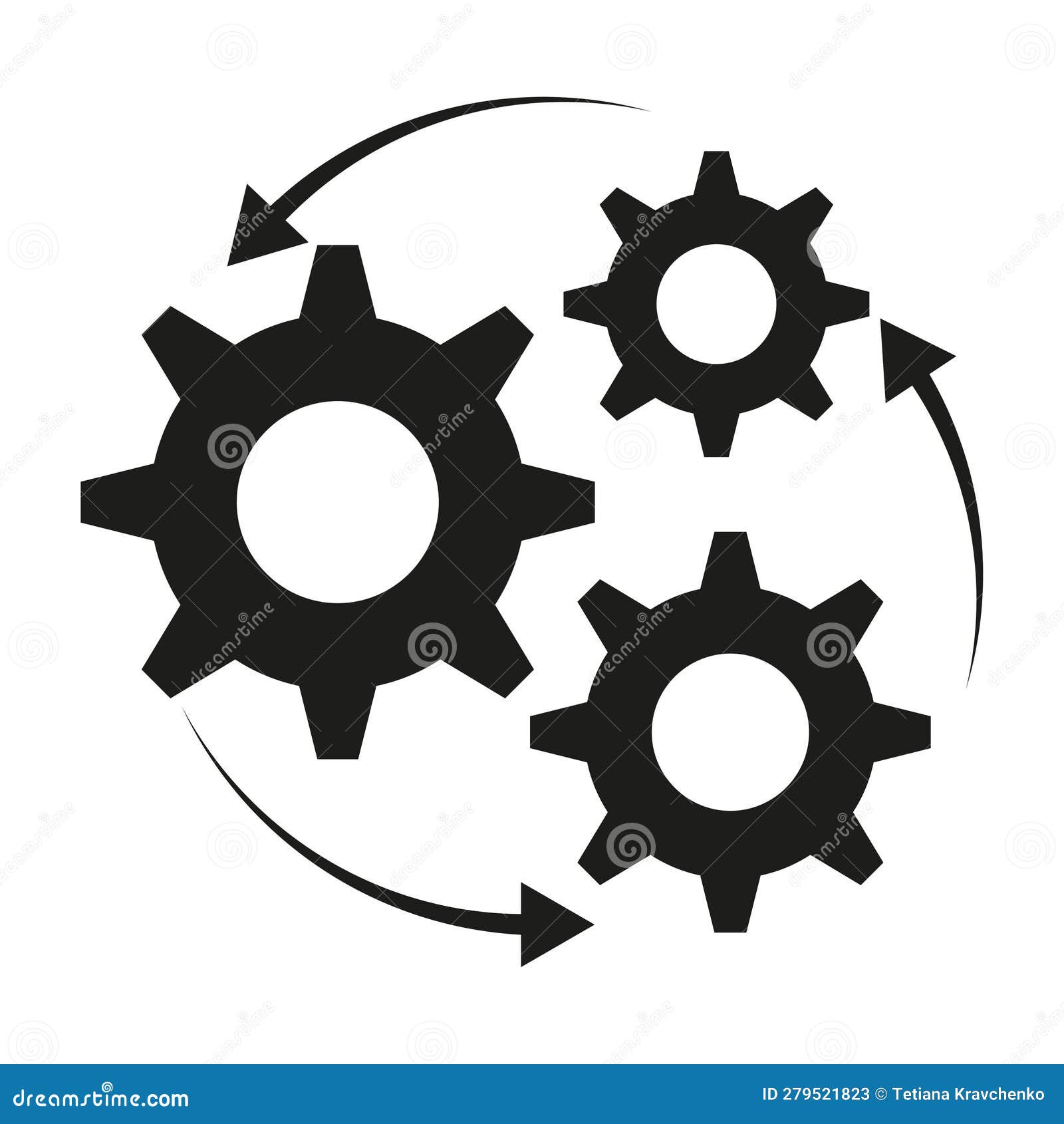 Gears of the Arrow. Reload Mechanism Work. Vector Illustration Stock ...