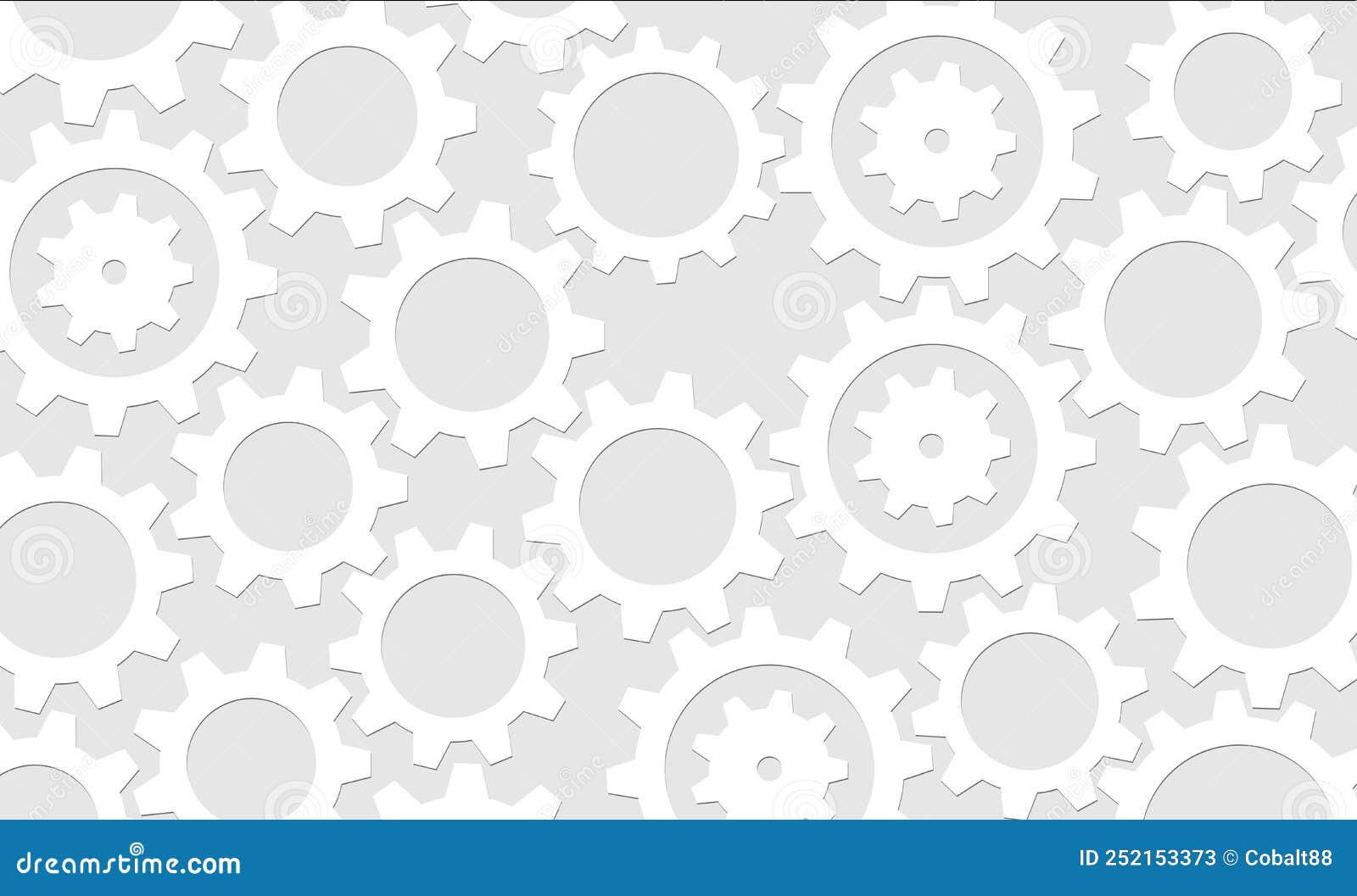 Gears Background, Flat White Gears and Cogs on Grey Stock Vector ...