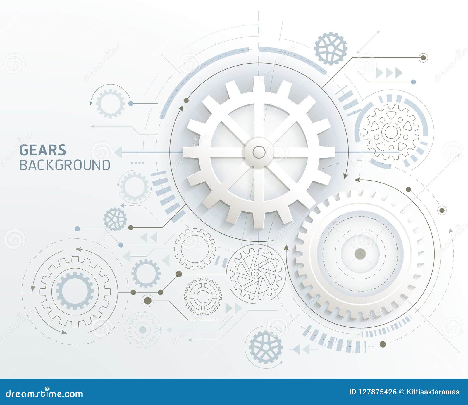 Gears Background White Color. Stock Vector - Illustration of element ...