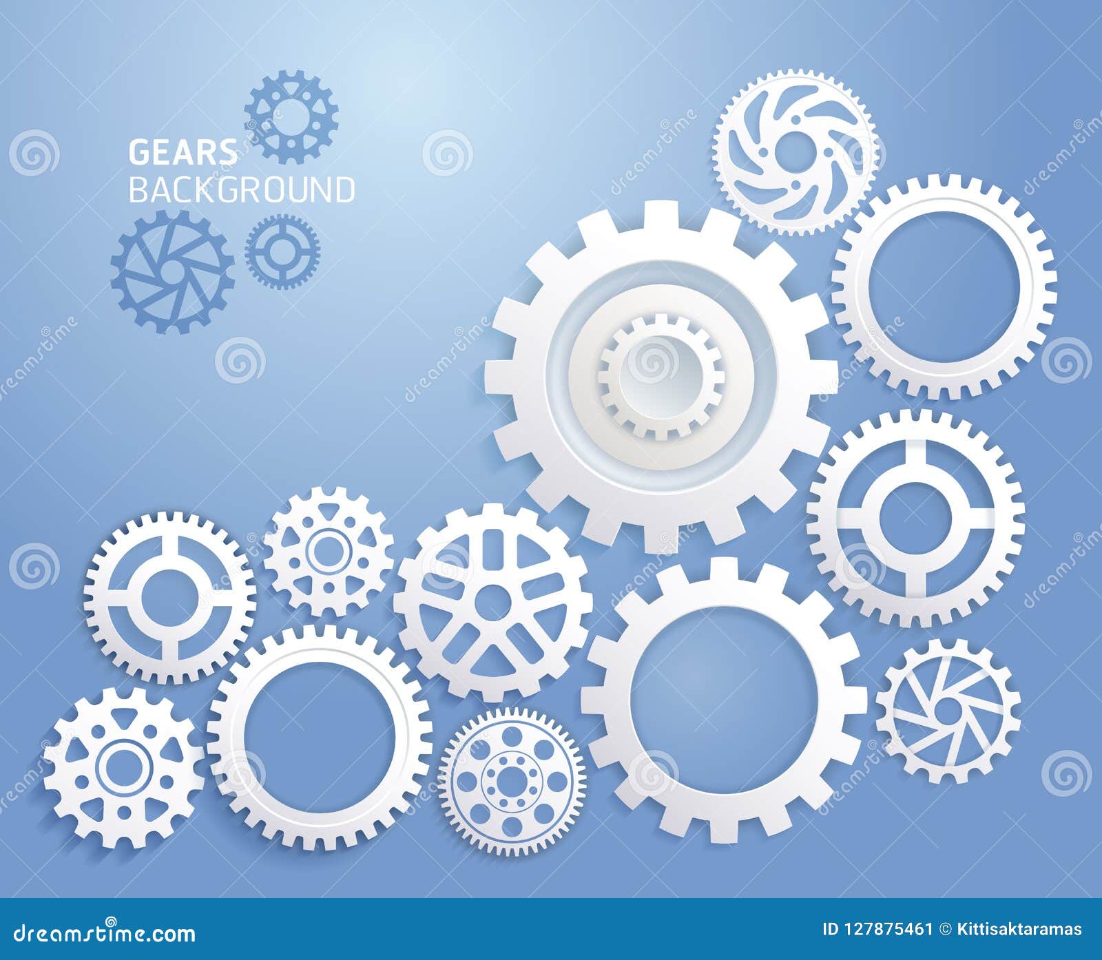 Gears Background White Color. Stock Vector - Illustration of abstract ...