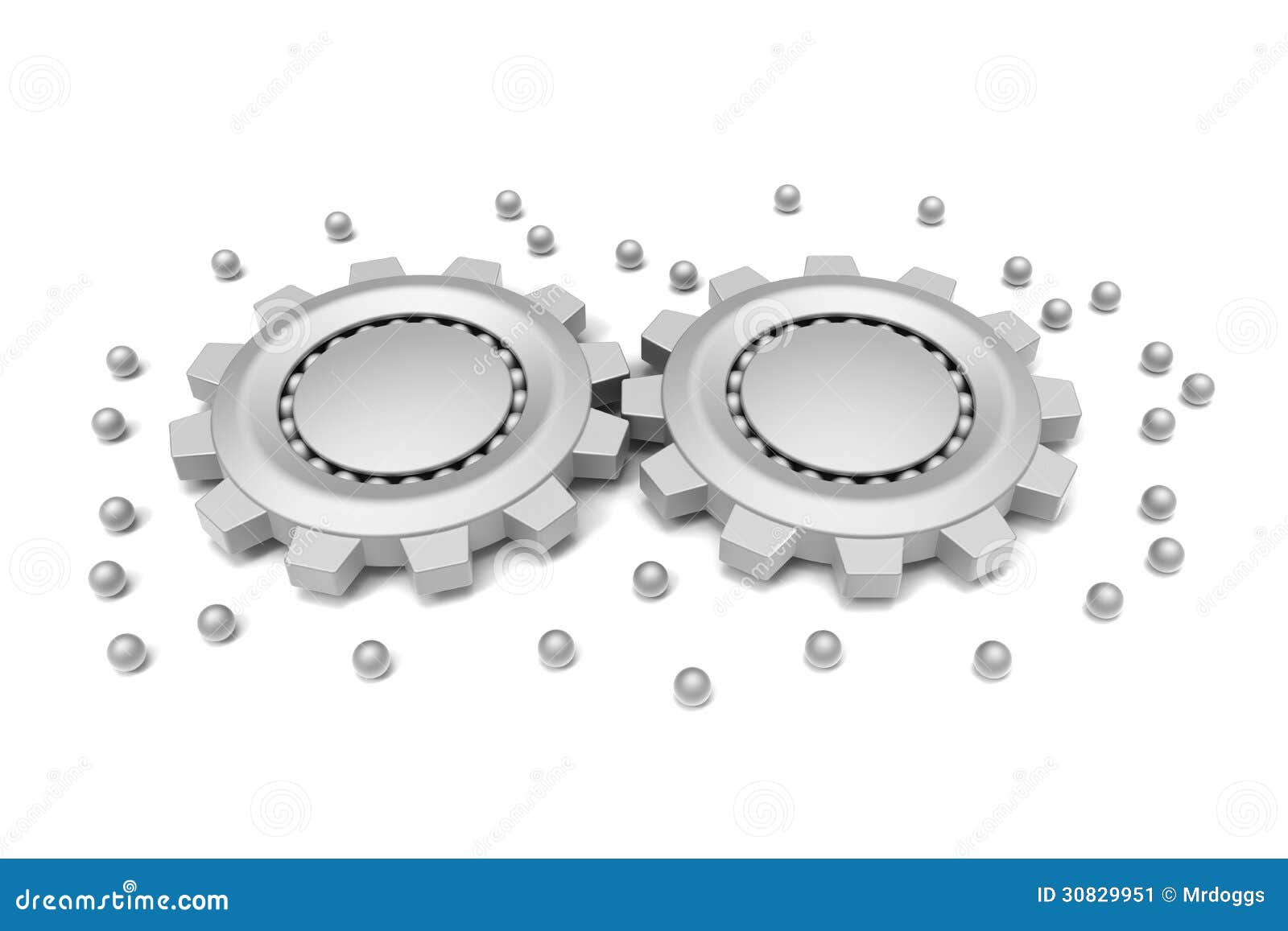Gears and Ball Bearings Connected Stock Illustration - Illustration of ...
